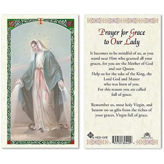 Lady of Grace English HOLY Card Laminated Prayer Cards - Walmart.com