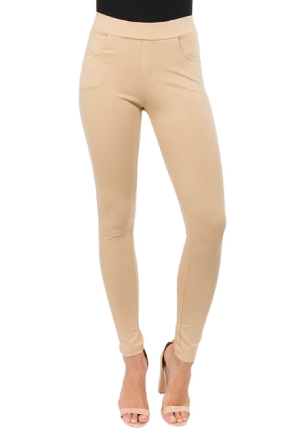 Lady's 4 Pocket Ponte Pants, Khaki, M - Walmart.com