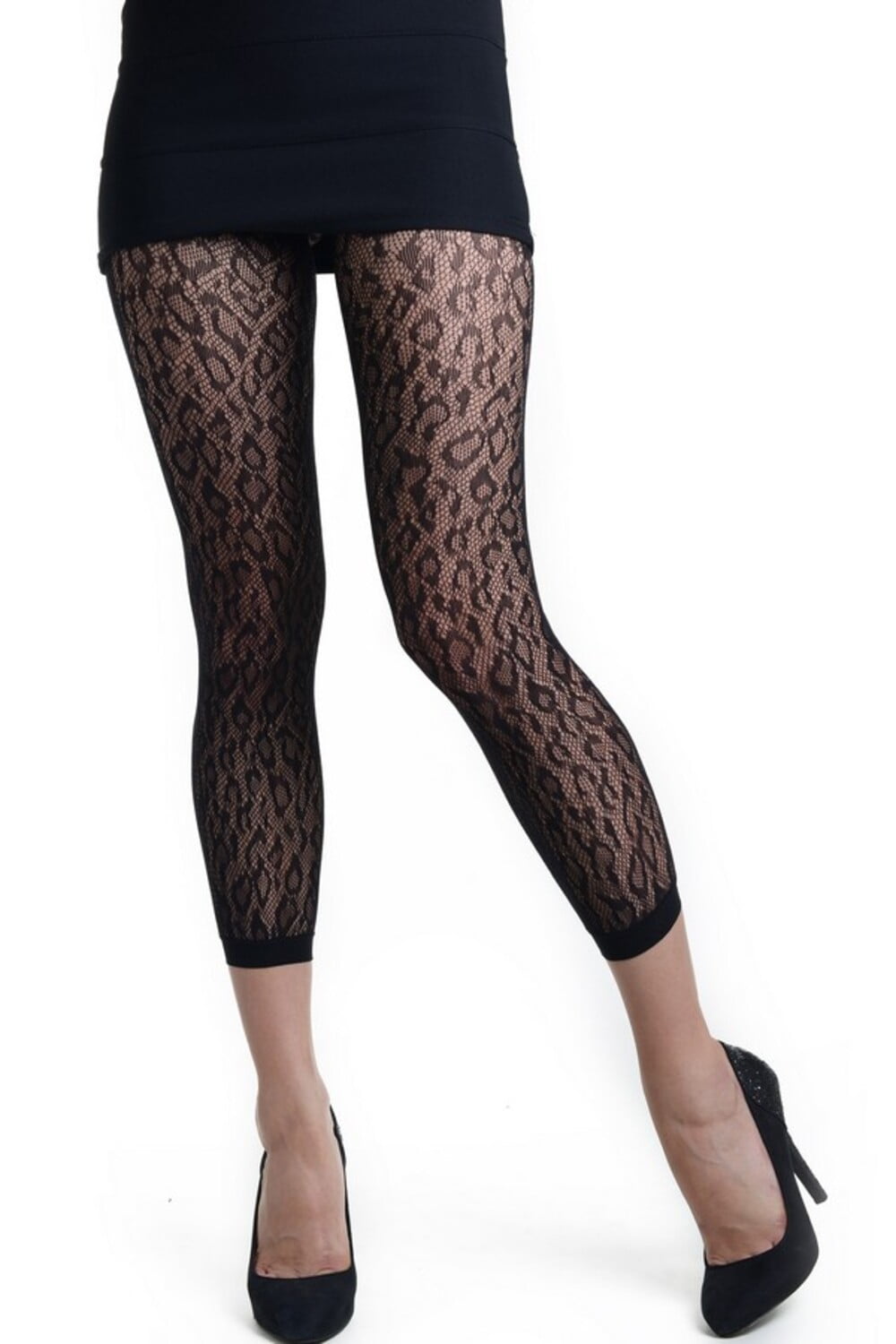 Lady's Fashion Designed Fishnet Footless Tights, Black-750 - Walmart.com