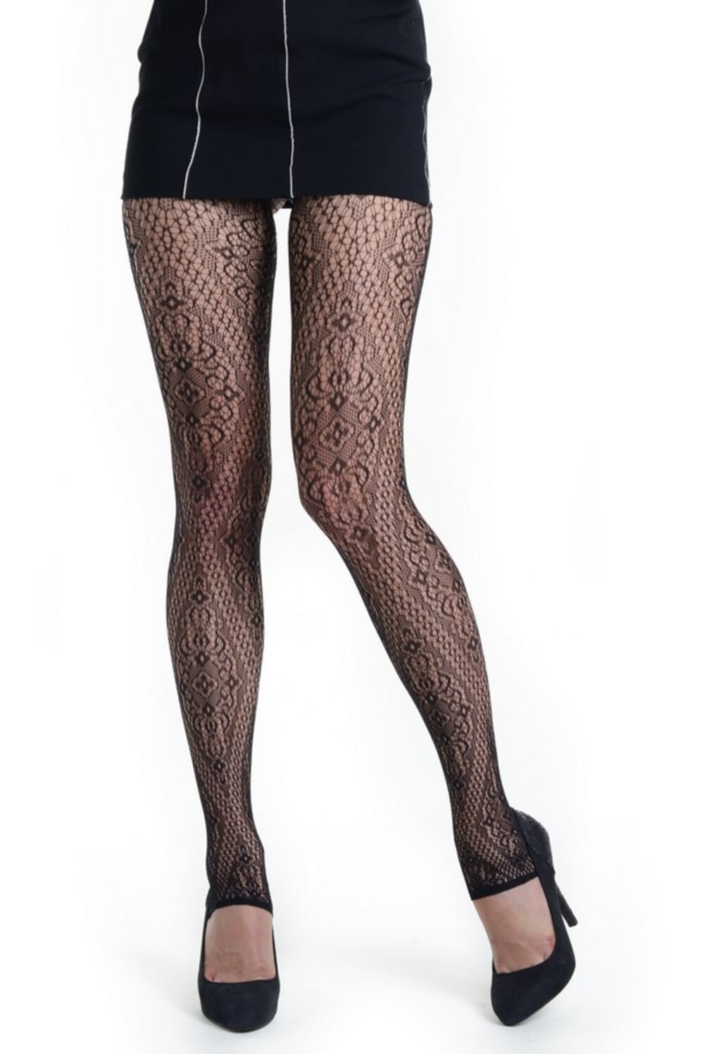 Lady's Fashion Designed Fishnet Footless Tights, Black-807 - Walmart.com
