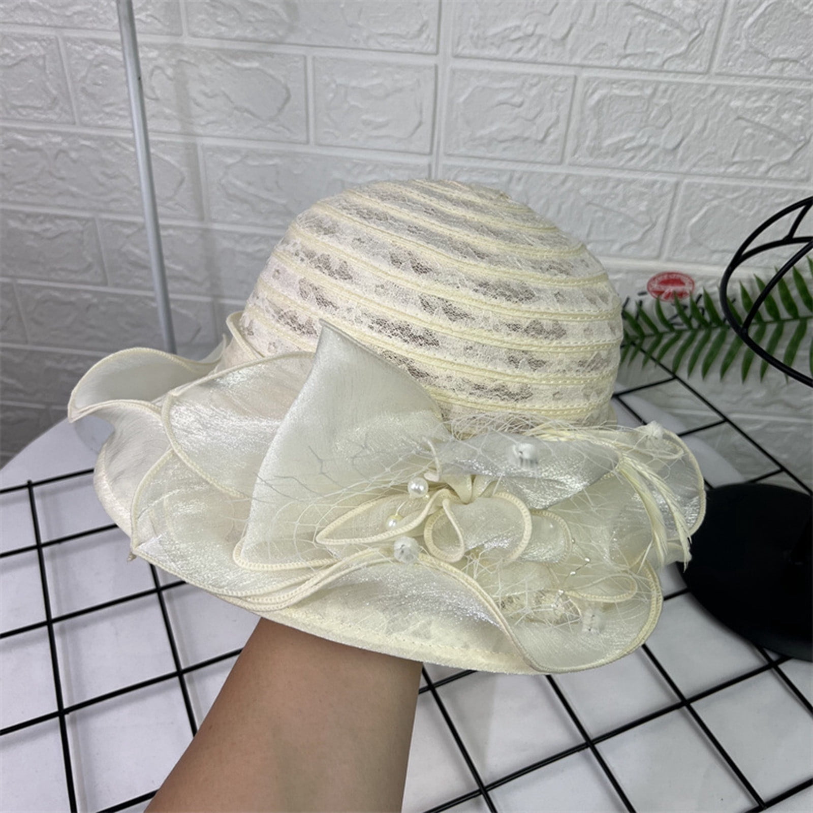 Lady's French Chapeau: Summer Sun Hat With Floral Embellishments Wide ...