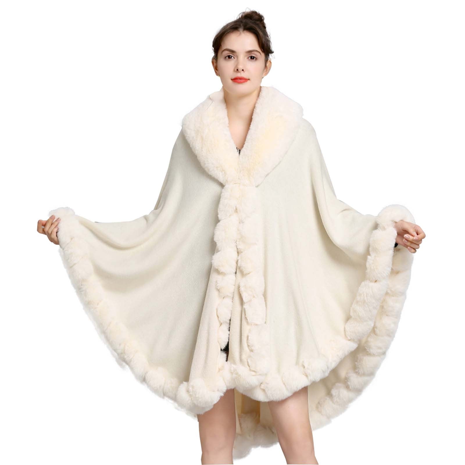 Lady's Solid Color Plus Size Loose Collar Cardigan Bridal Wedding Party Shawl Cape Jacket Scarf ...