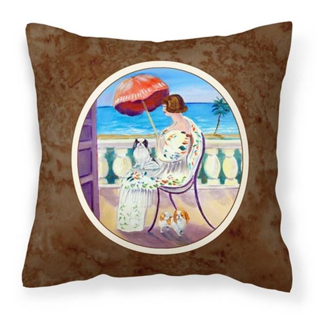 Lady with Her Japanese Chin Fabric Decorative Pillow - Walmart.com