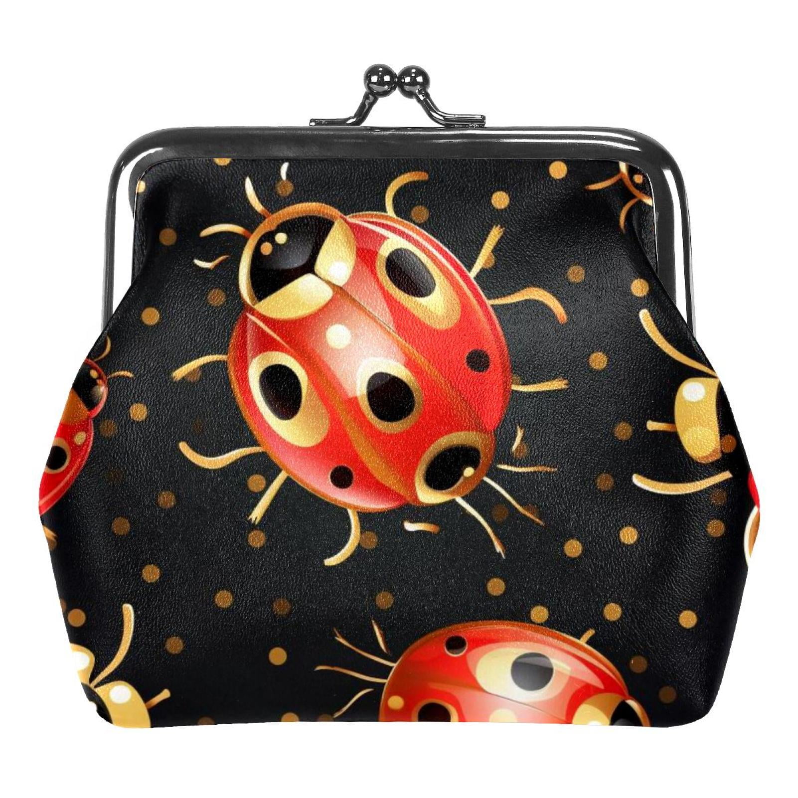 Ladybird Coin Purse Vintage Pouch Buckle Clutch Bag Kiss-Lock Change ...