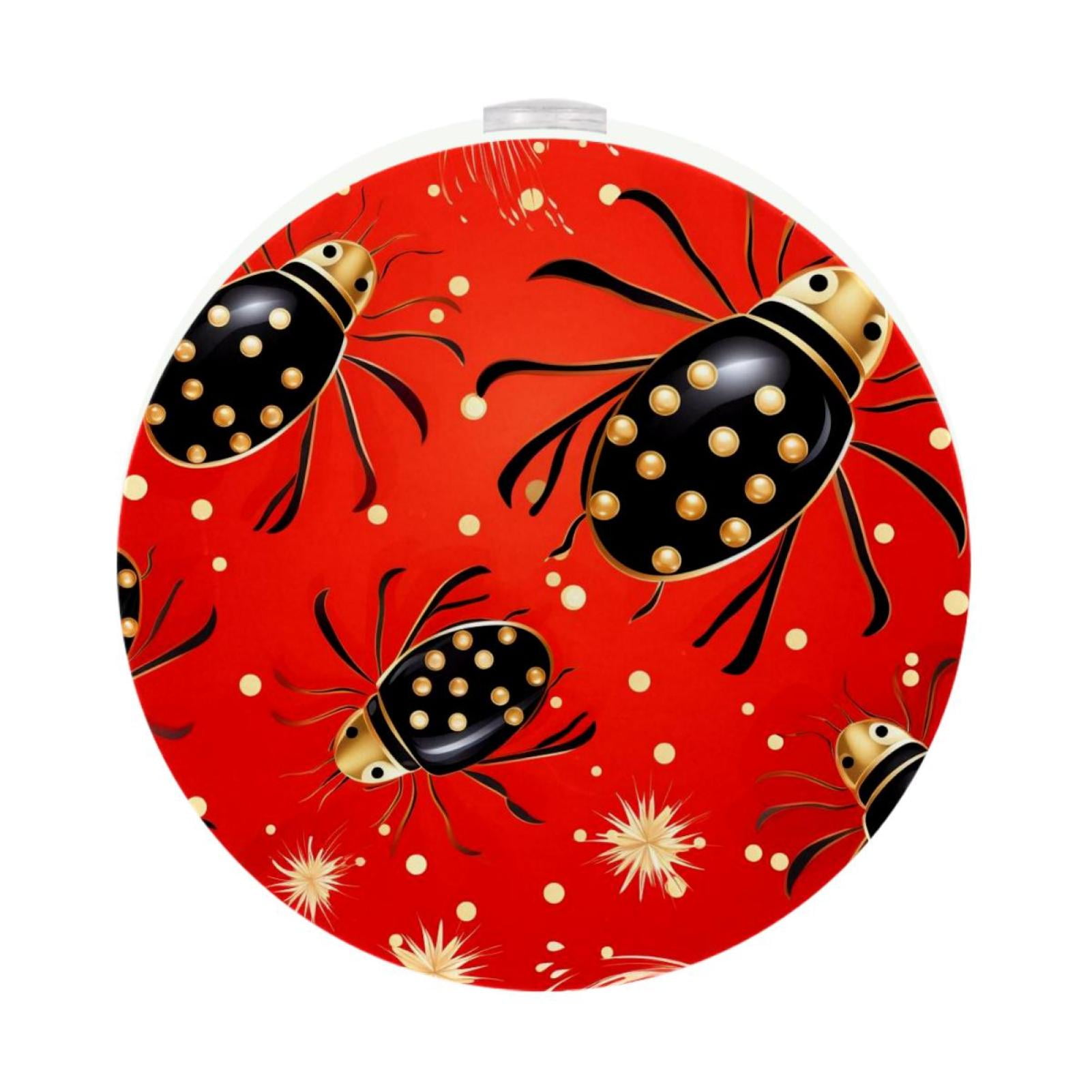 Ladybird LED Round Night Light-2PCS, Energy Efficient Plug-in Bedroom ...