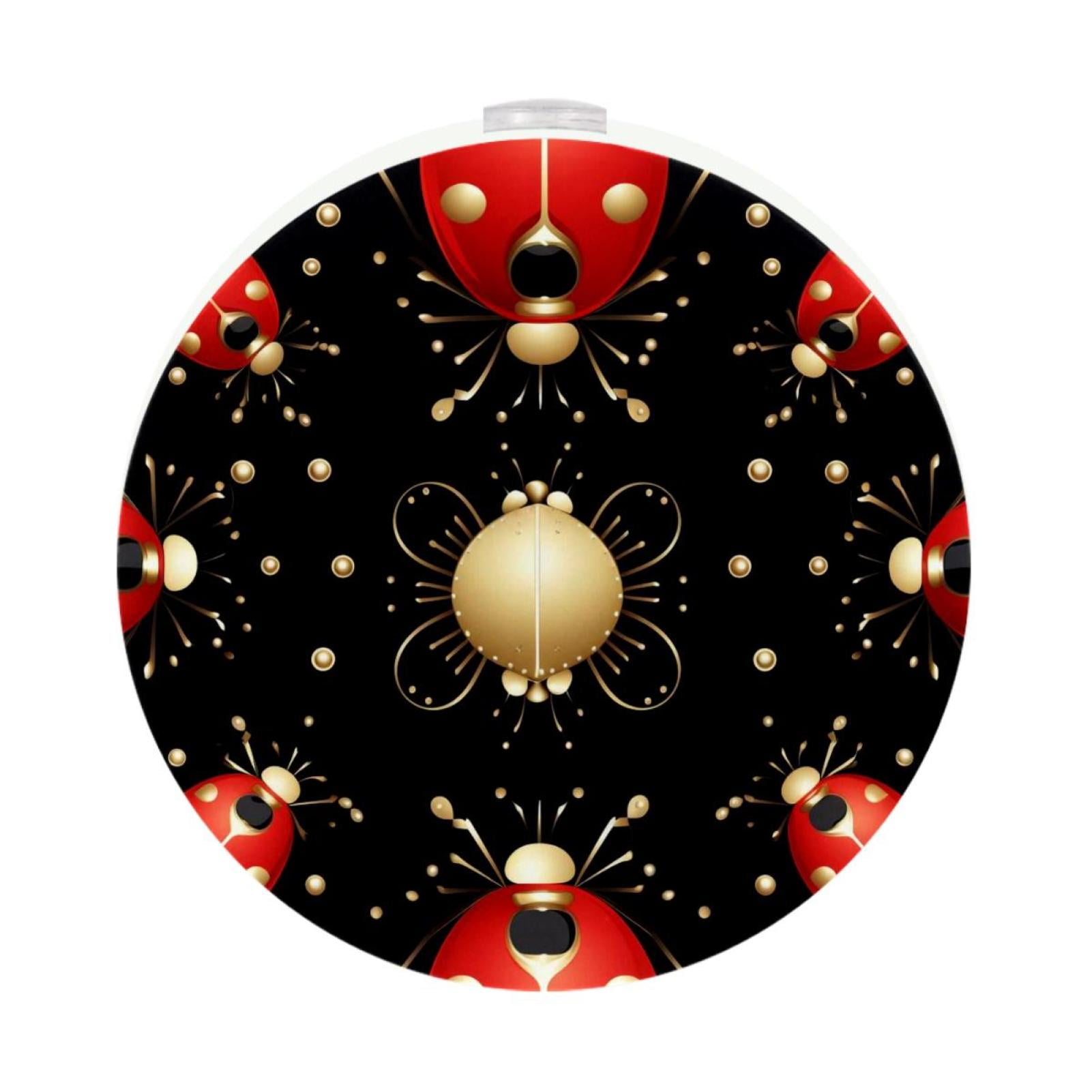 Ladybird LED Round Night Light-2PCS, Energy Efficient Plug-in Bedroom ...