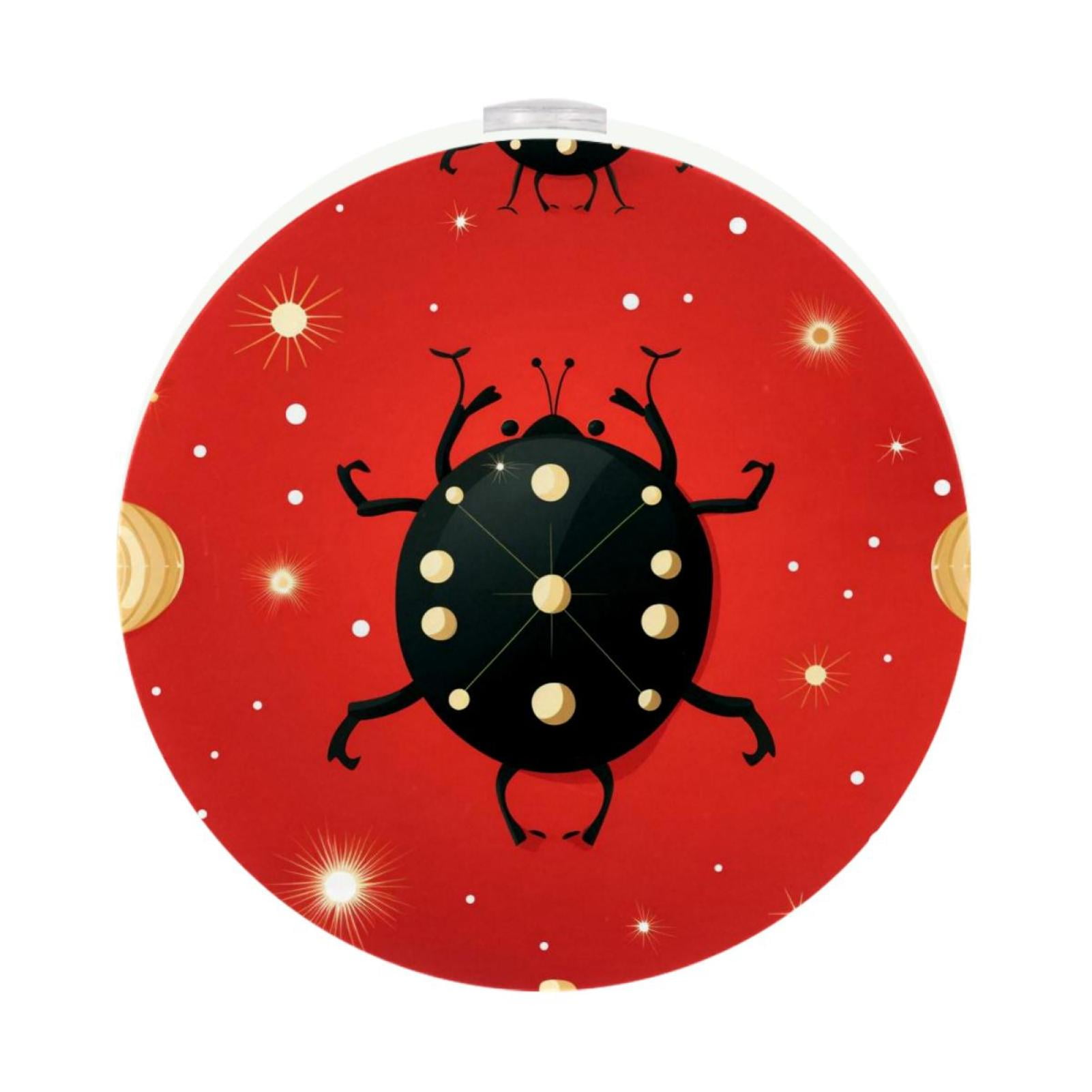 Ladybird LED Round Night Light-2PCS, Energy Efficient Plug-in Bedroom ...