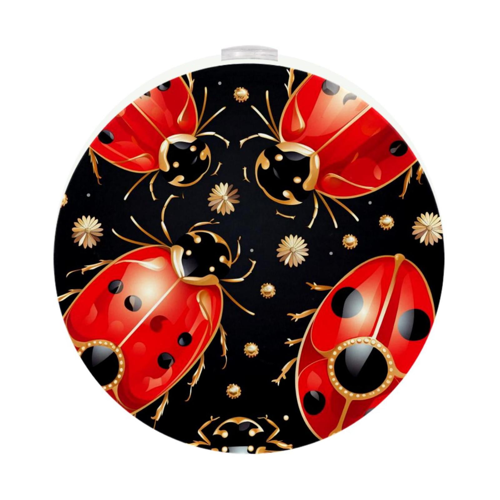 Ladybird LED Round Night Light - 2PCS, Energy-Efficient Plug-in ...
