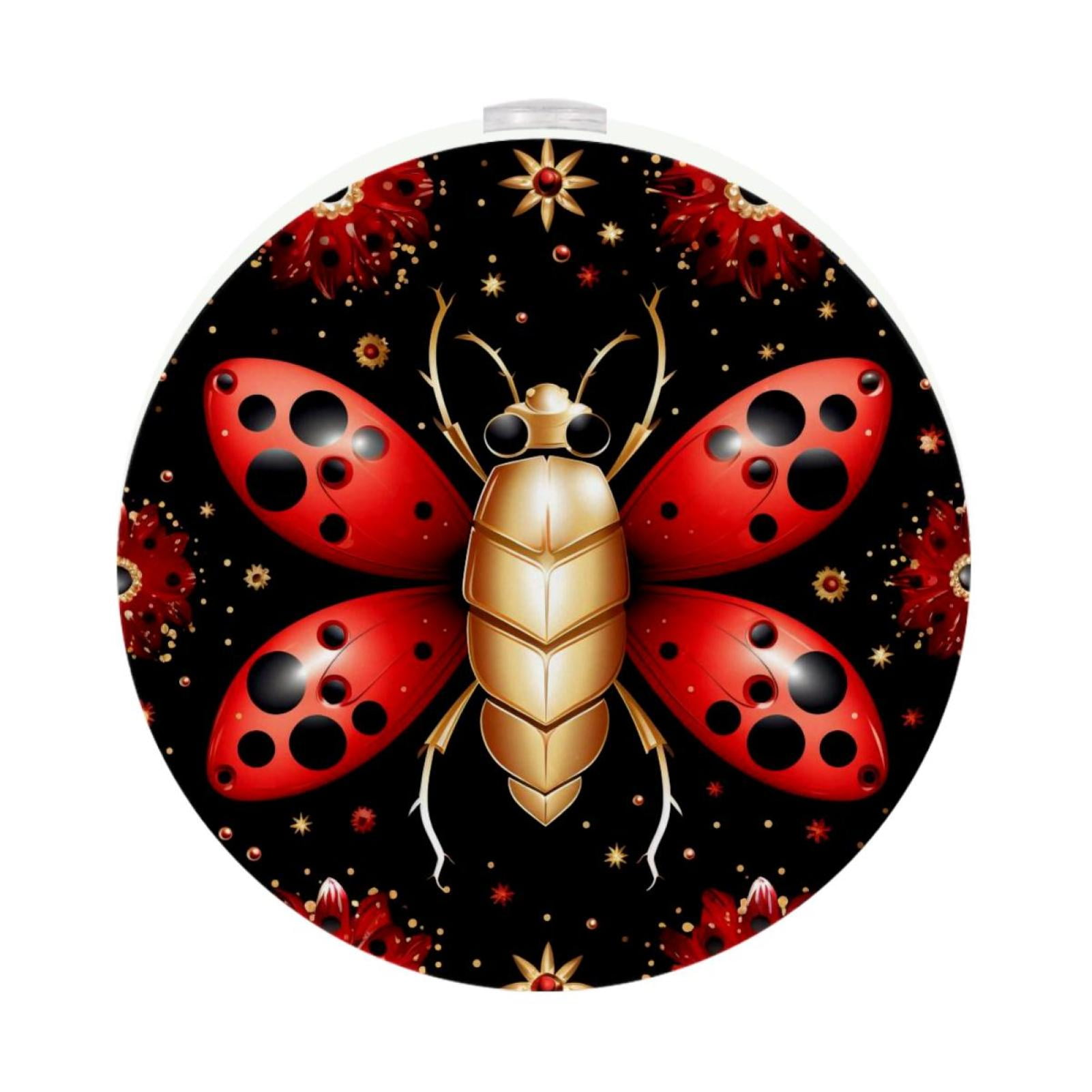 Ladybird LED Round Night Light-2PCS, Plug-in Mini Wall Socket Soft ...