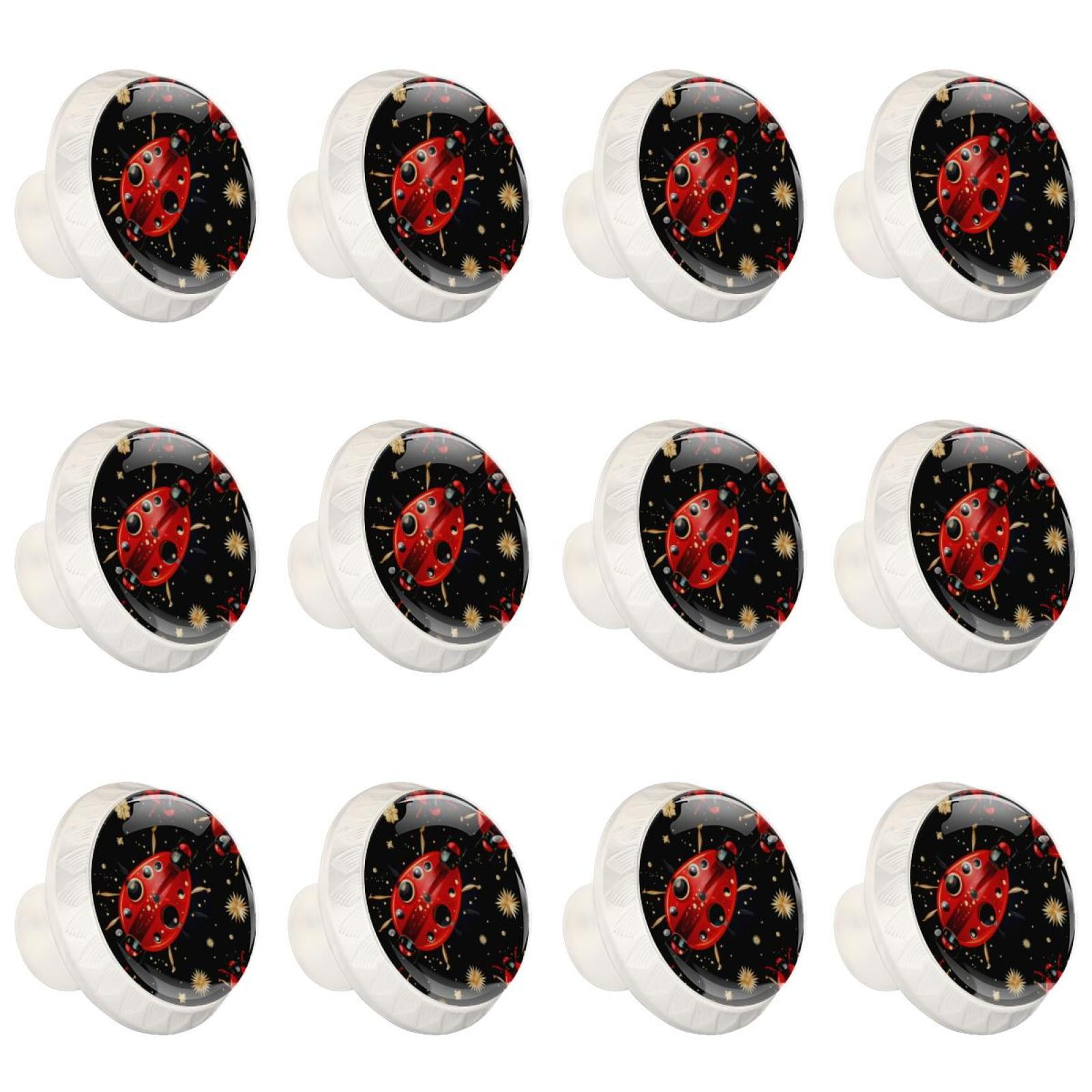 Ladybird Ladybug Coccinella Septempunctata 12 Pcs White Round Drawer ...