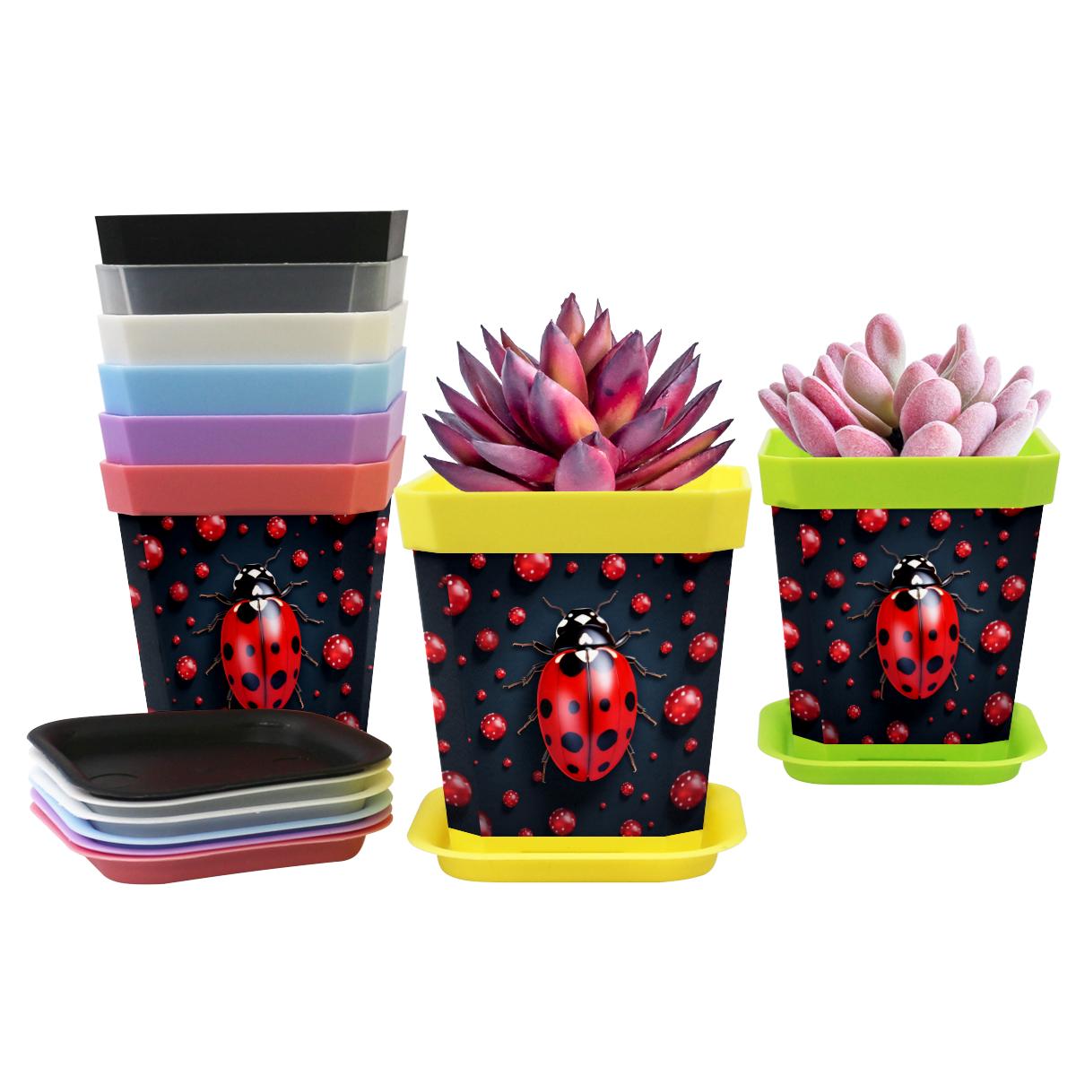 Ladybird Ladybug Coccinella Septempunctata Caribbean Planter 8PCS ...