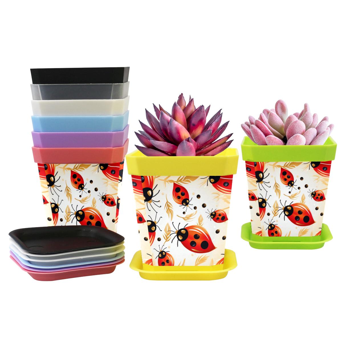 Ladybird Ladybug Coccinella Septempunctata Caribbean Planter 8PCS ...