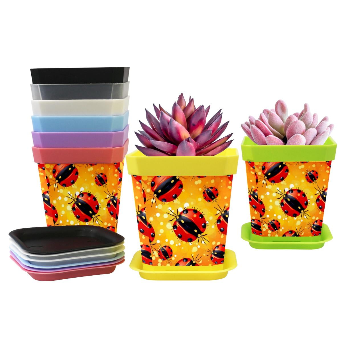 Ladybird Ladybug Coccinella Septempunctata Caribbean Planter 8PCS ...