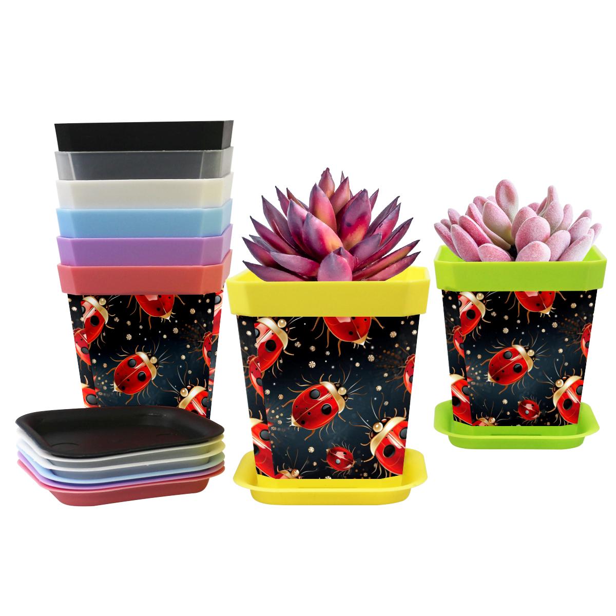 Ladybird Ladybug Coccinella Septempunctata Caribbean Planter 8PCS ...