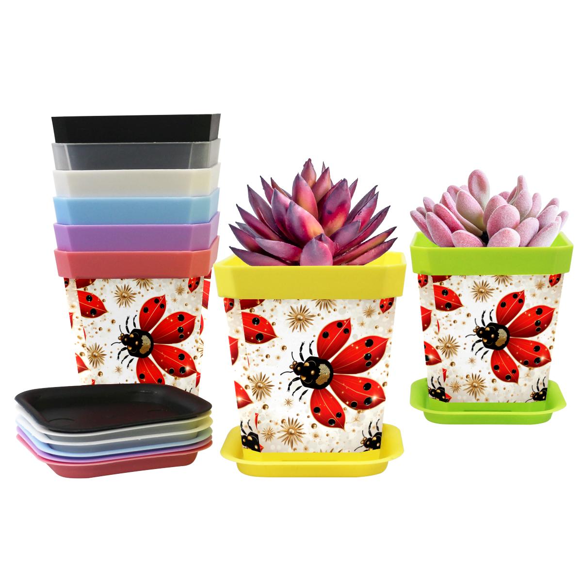 Ladybird Ladybug Coccinella Septempunctata Caribbean Planter 8PCS ...