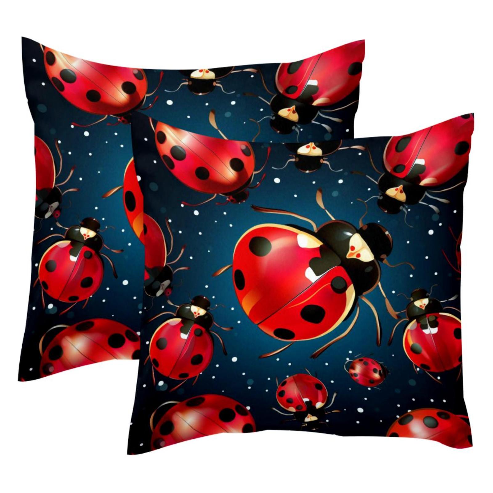 Ladybird Ladybug Coccinella Septempunctata Pattern 2PCS Printed Square ...