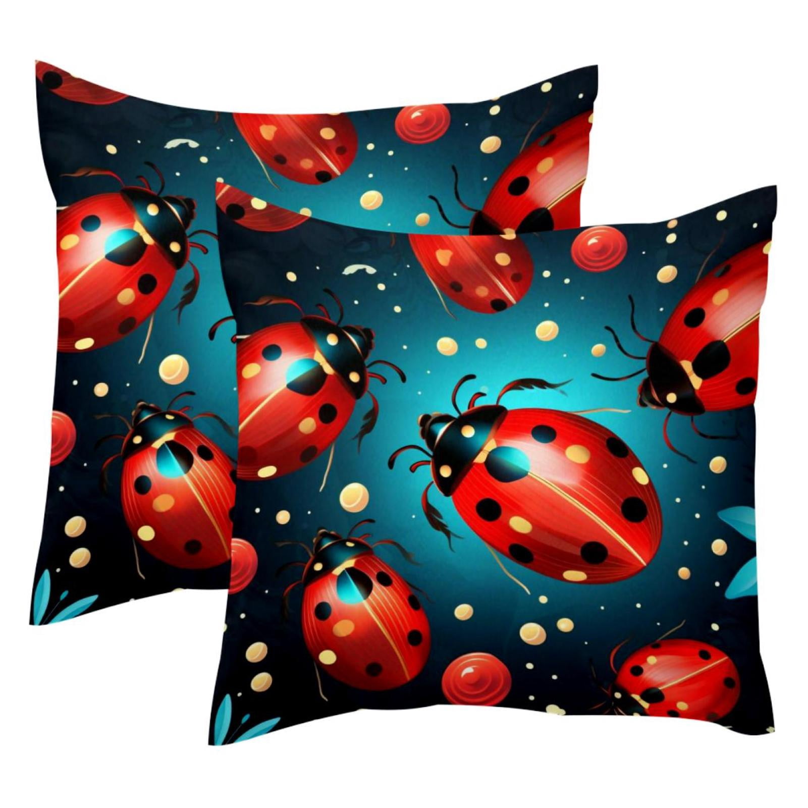 Ladybird Ladybug Coccinella Septempunctata Pattern 2PCS Printed Square ...