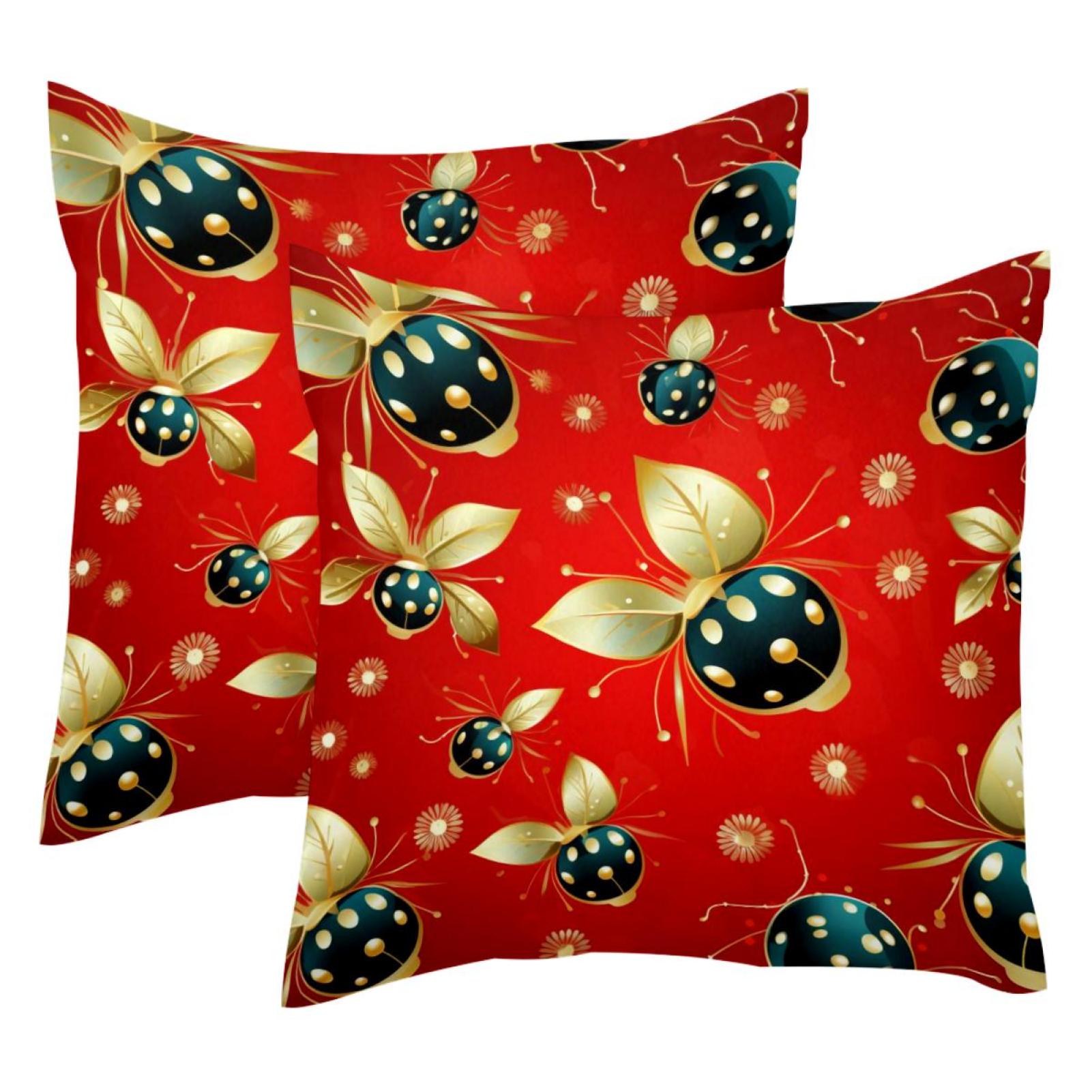 Ladybird Ladybug Coccinella Septempunctata Pattern 2PCS Printed Square ...