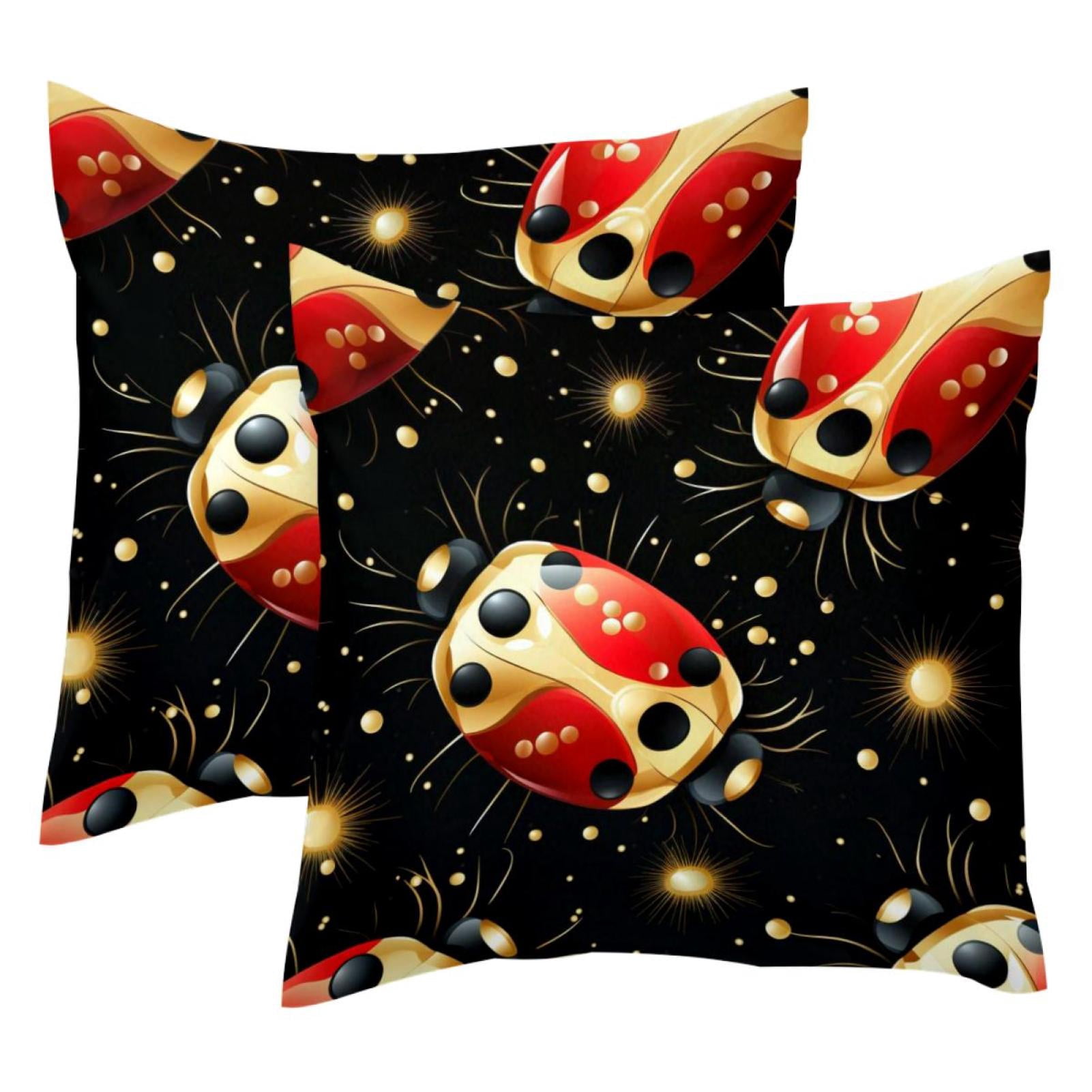 Ladybird Ladybug Coccinella Septempunctata Pattern 2PCS Printed Square ...