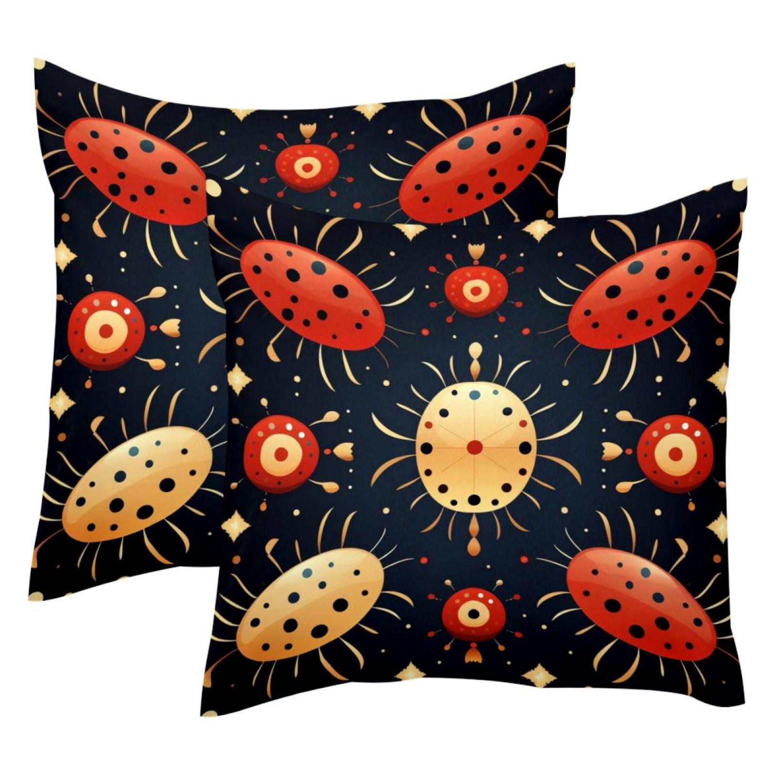Ladybird Ladybug Coccinella Septempunctata Pattern 2PCS Printed Square ...