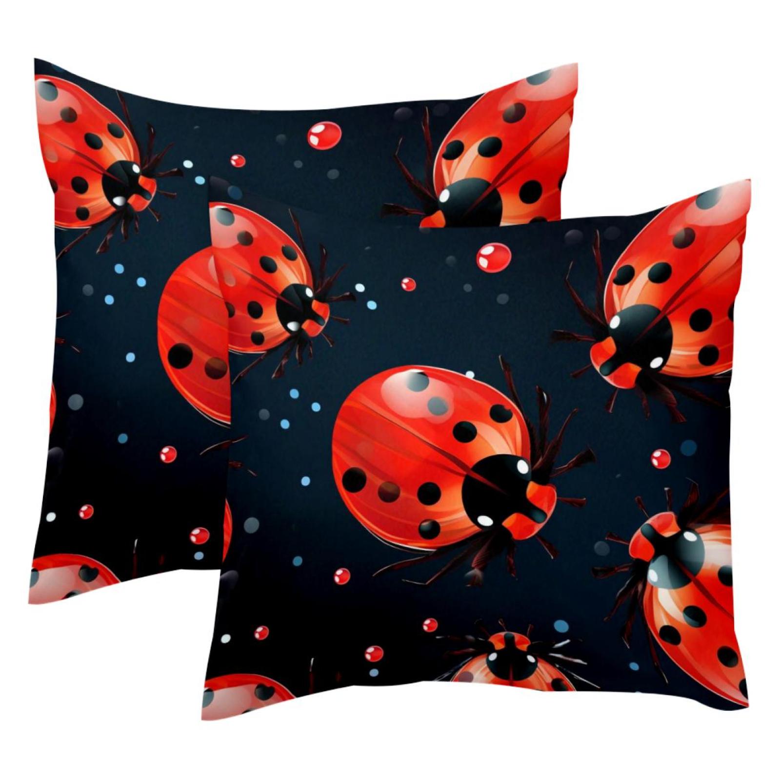 Ladybird Ladybug Coccinella Septempunctata Pattern 2PCS Printed Square ...
