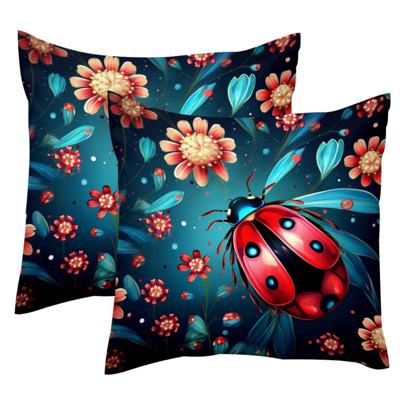Ladybird Ladybug Coccinella Septempunctata Pattern 2PCS Printed Square ...