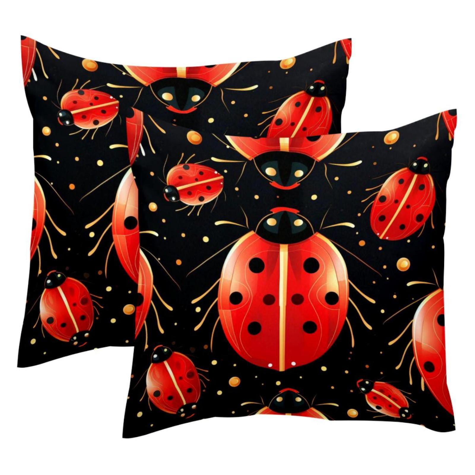 Ladybird Ladybug Coccinella Septempunctata Pattern 2PCS Printed Square ...