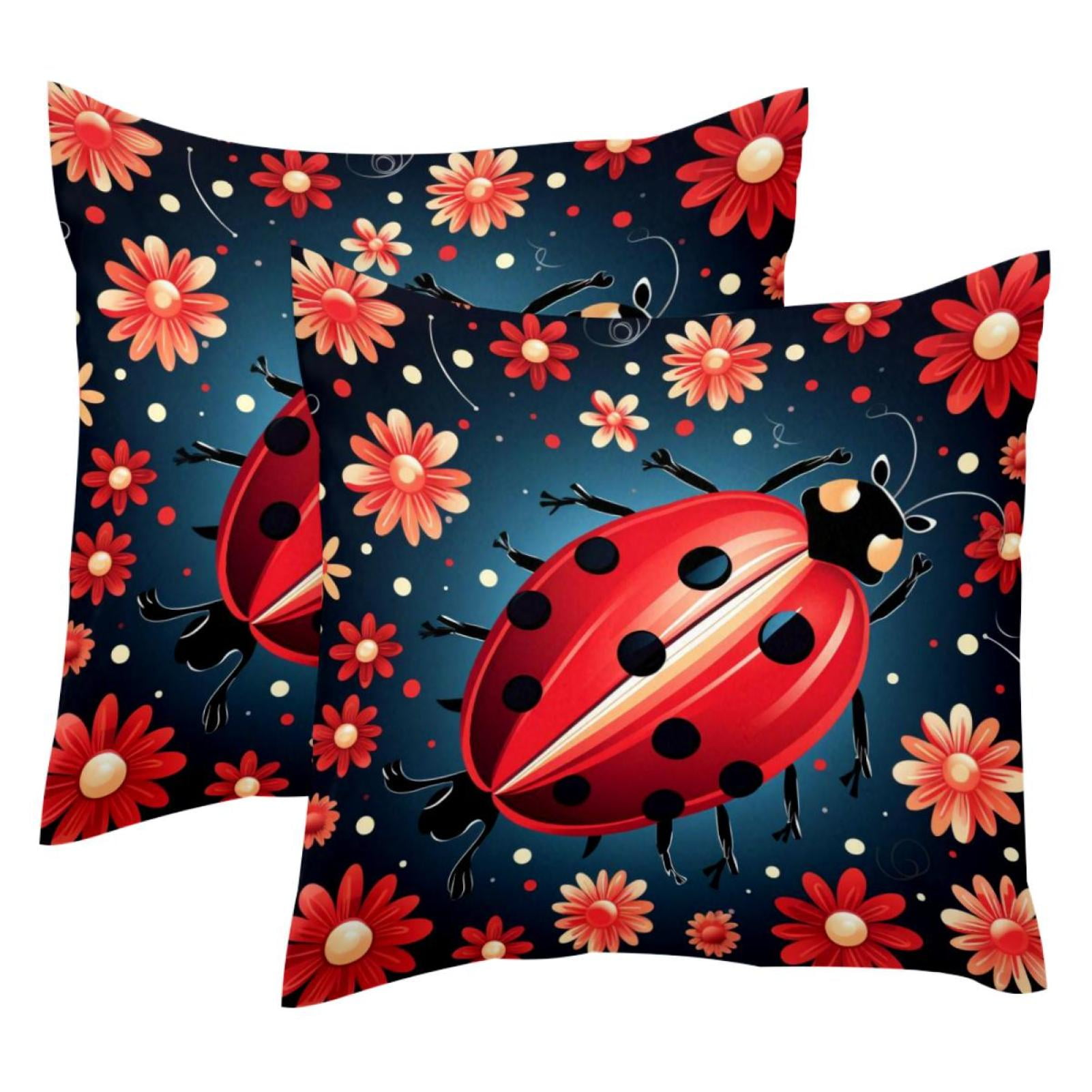 Ladybird Ladybug Coccinella Septempunctata Pattern 2PCS Printed Square ...