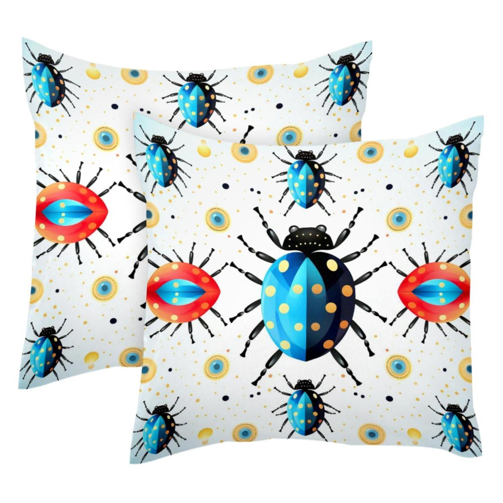 Ladybird Ladybug Coccinella Septempunctata Pattern 2PCS Printed Square ...