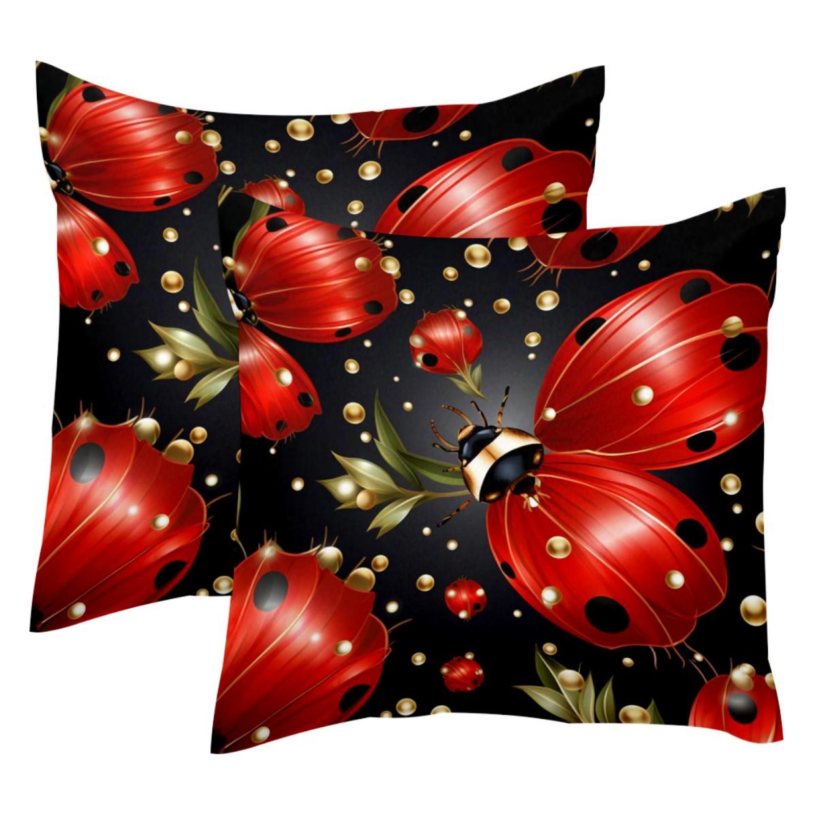 Ladybird Ladybug Coccinella Septempunctata Pattern 2PCS Printed Square ...