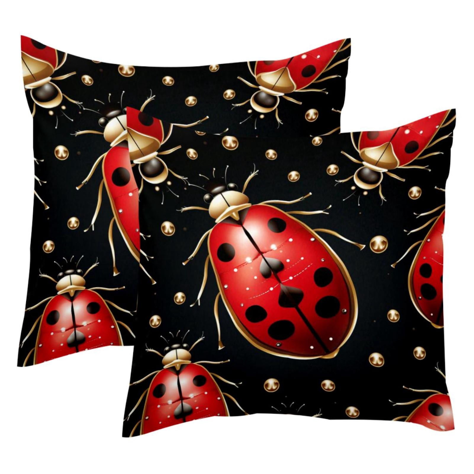 Ladybird Ladybug Coccinella Septempunctata Pattern 2PCS Printed Square ...