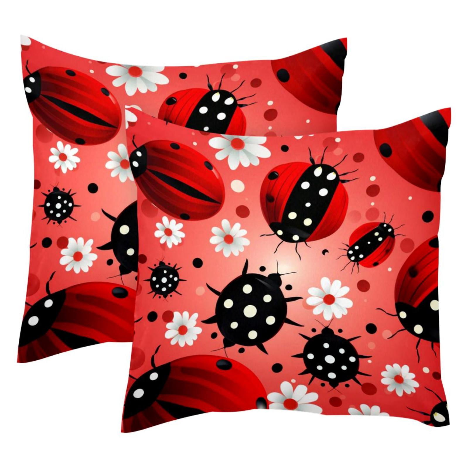 Ladybird Ladybug Coccinella Septempunctata Pattern 2PCS Printed Square ...