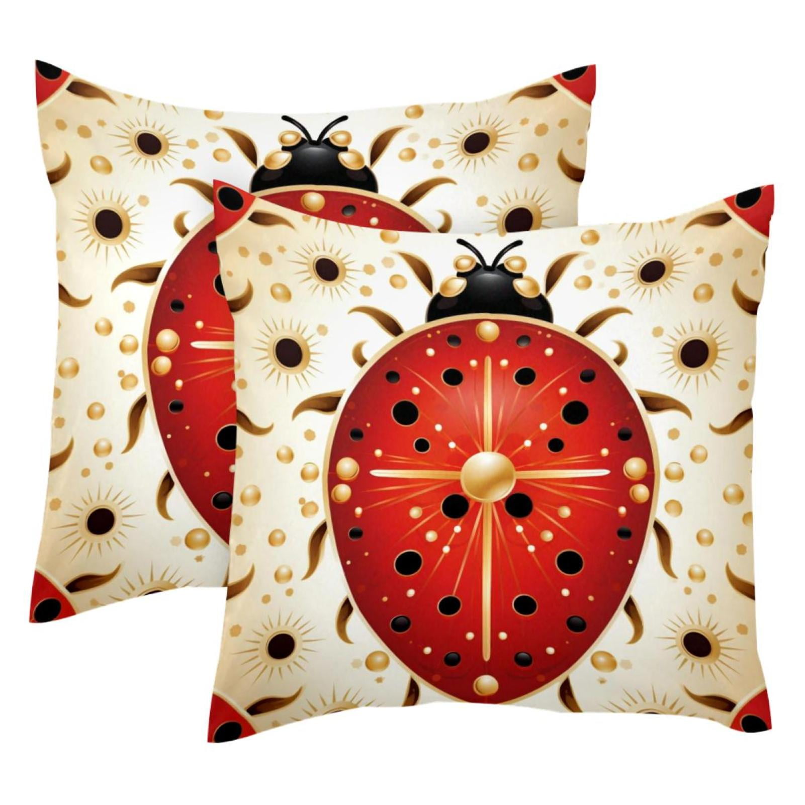 Ladybird Ladybug Coccinella Septempunctata Pattern 2PCS Printed Square ...