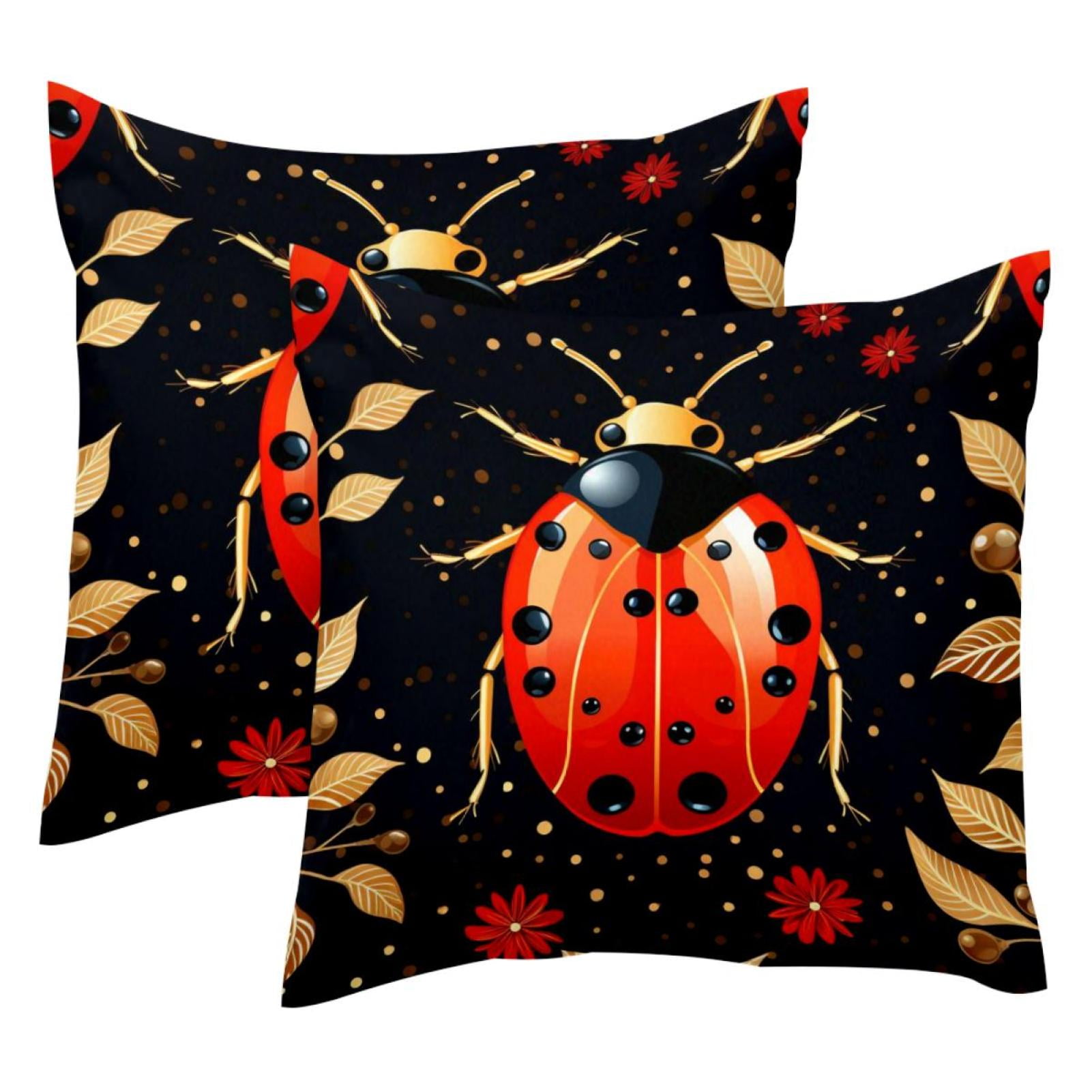 Ladybird Ladybug Coccinella Septempunctata Pattern 2PCS Printed Square ...