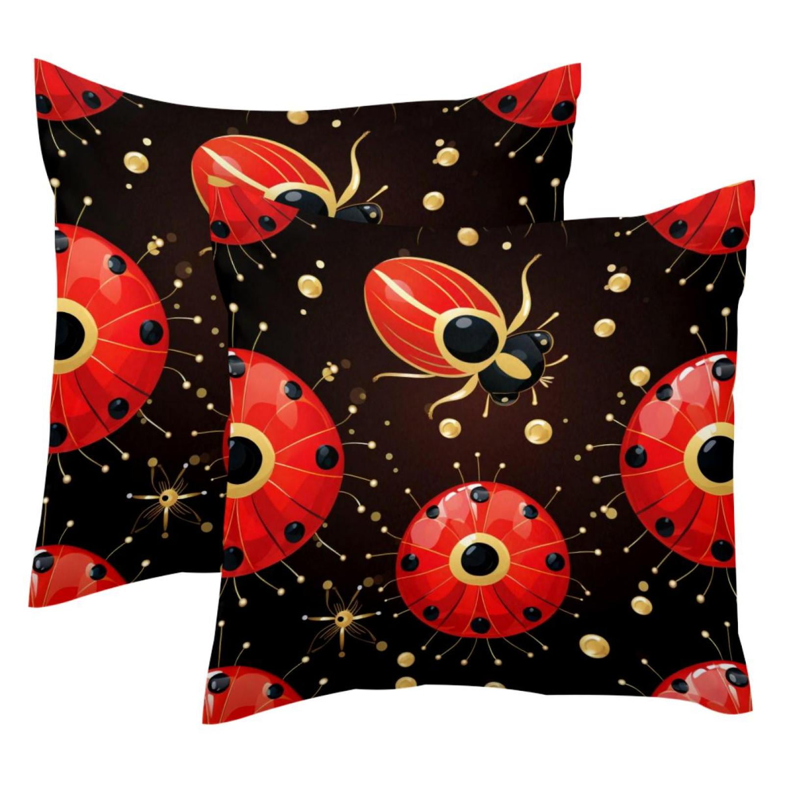 Ladybird Ladybug Coccinella Septempunctata Pattern 2PCS Printed Square ...