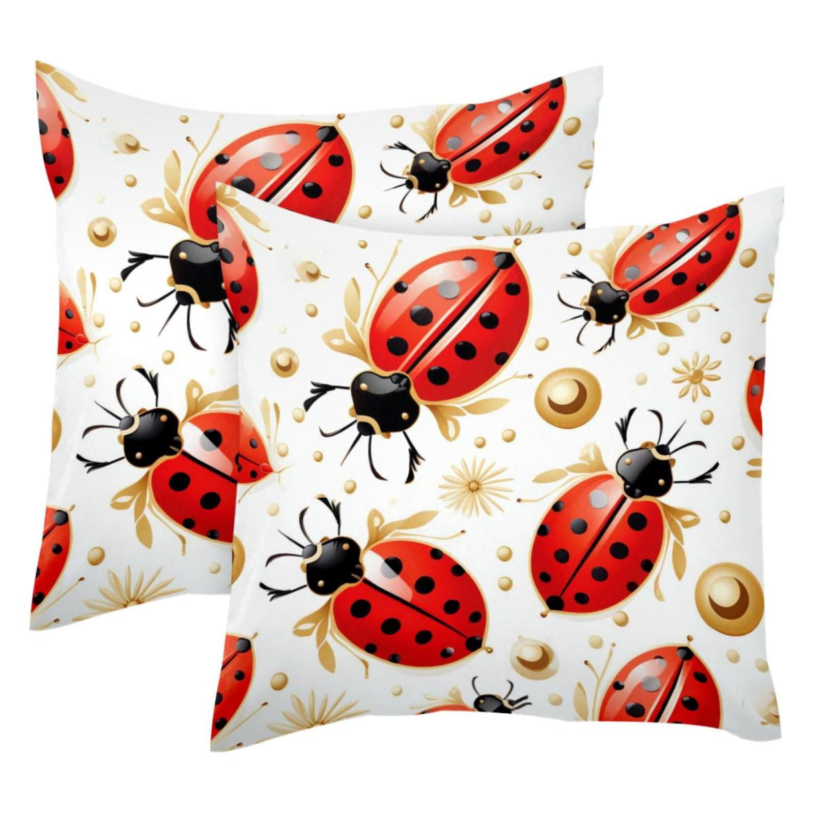 Ladybird Ladybug Coccinella Septempunctata Pattern 2PCS Printed Square ...