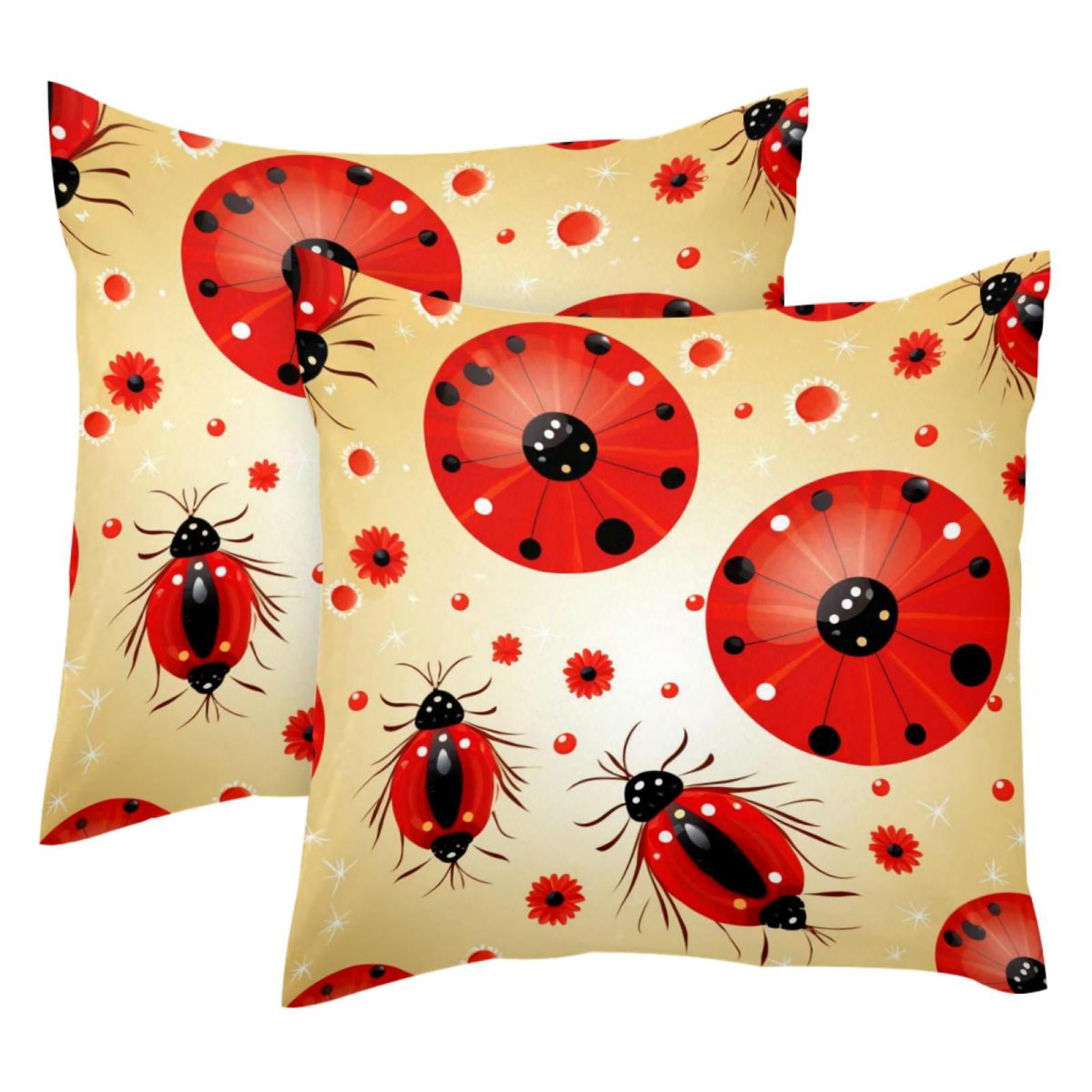 Ladybird Ladybug Coccinella Septempunctata Pattern 2PCS Printed Square ...