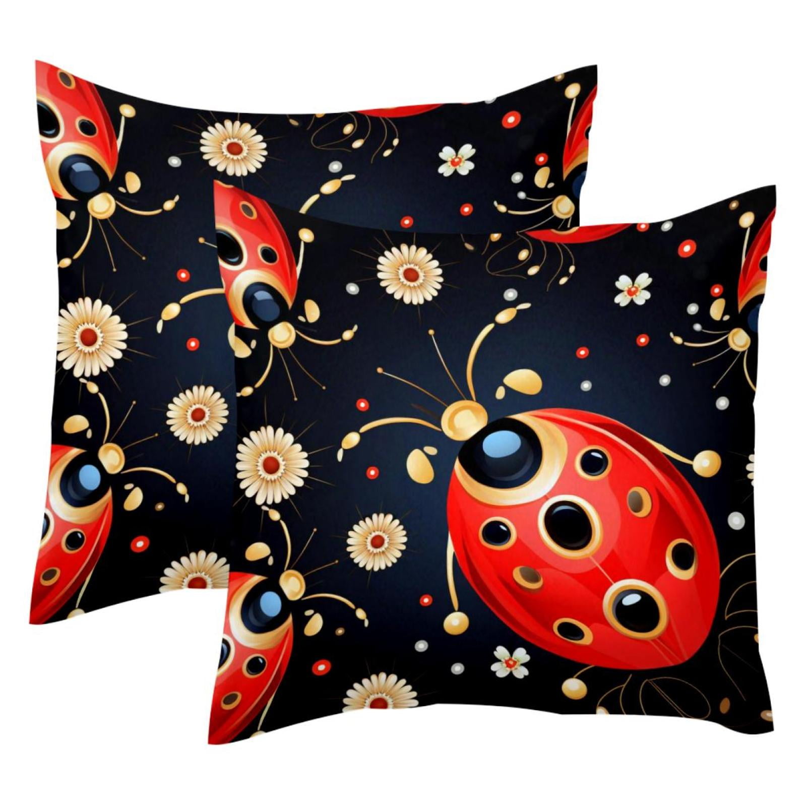 Ladybird Ladybug Coccinella Septempunctata Pattern 2PCS Printed Square ...