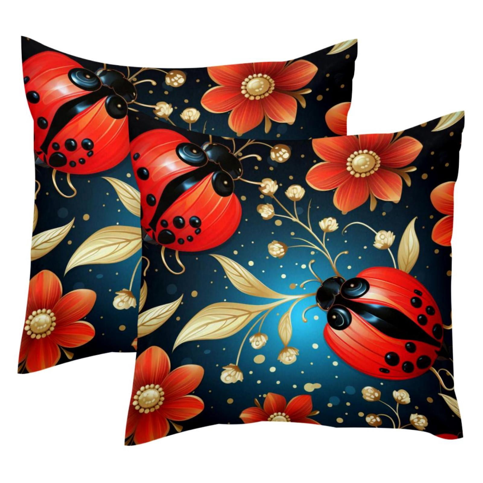 Ladybird Ladybug Coccinella Septempunctata Pattern 2PCS Printed Square ...