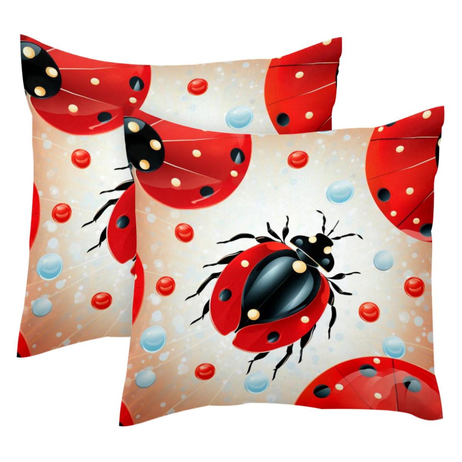 Ladybird Ladybug Coccinella Septempunctata Pattern 2PCS Printed Square ...