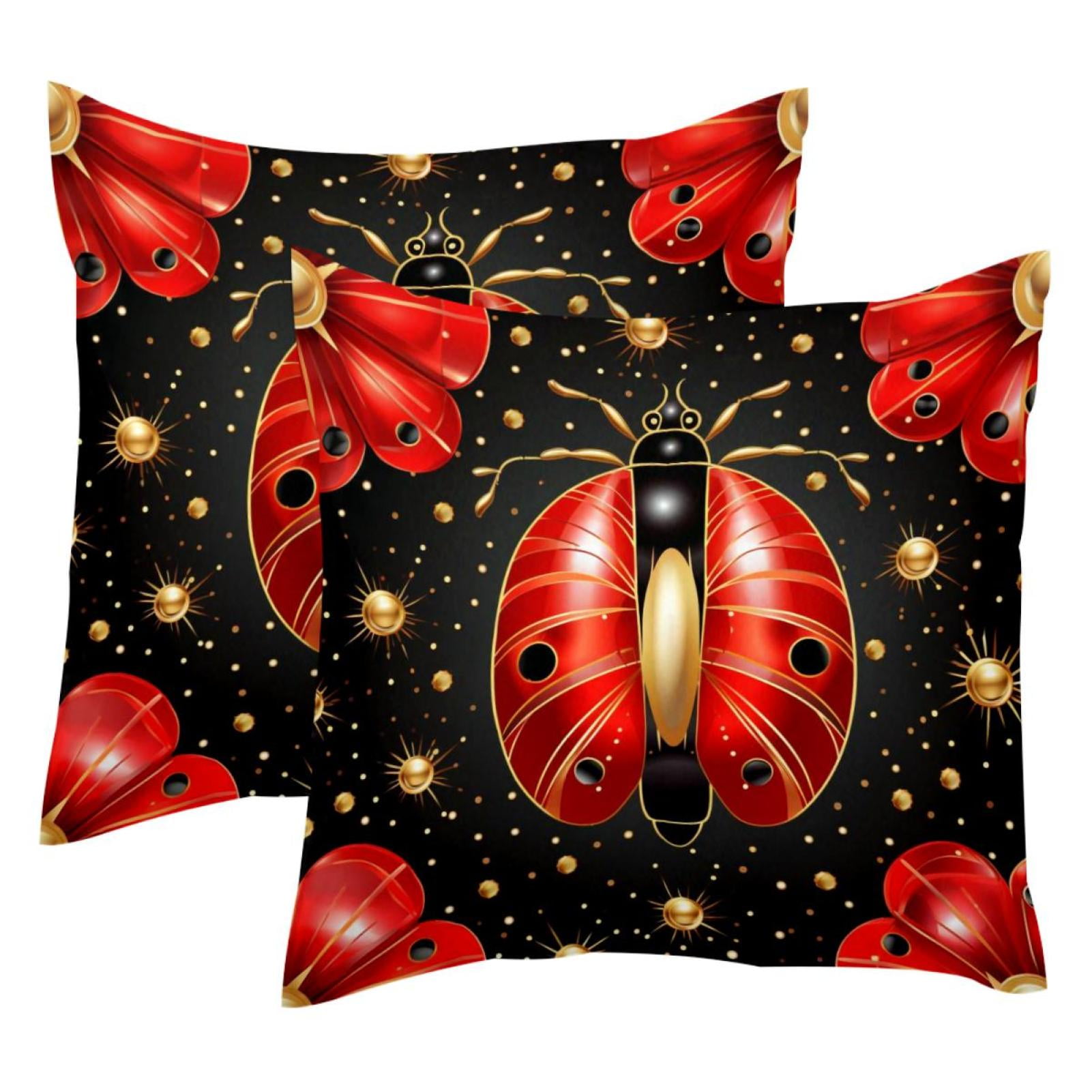 Ladybird Ladybug Coccinella Septempunctata Pattern 2PCS Printed Square ...
