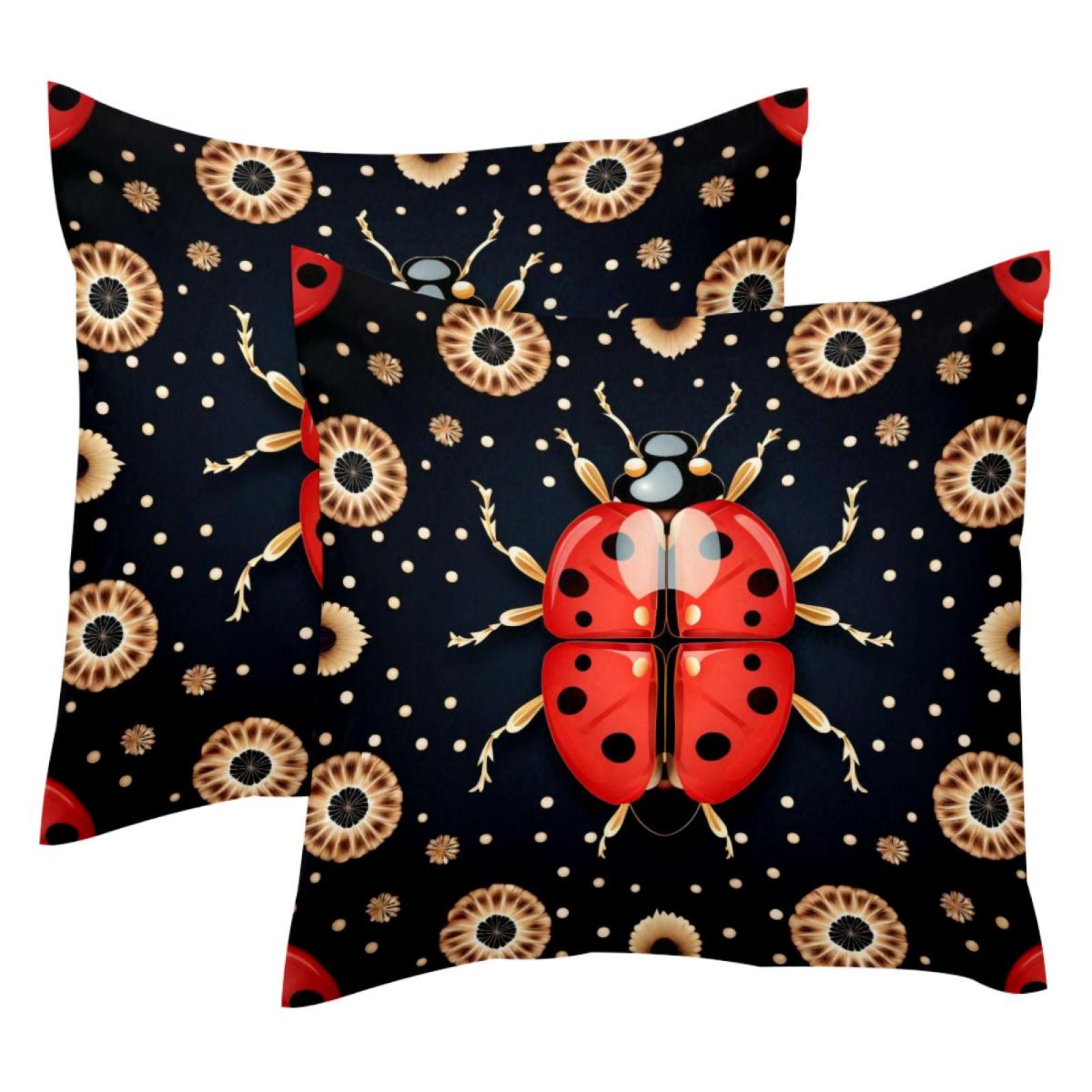 Ladybird Ladybug Coccinella Septempunctata Pattern 2PCS Printed Square ...