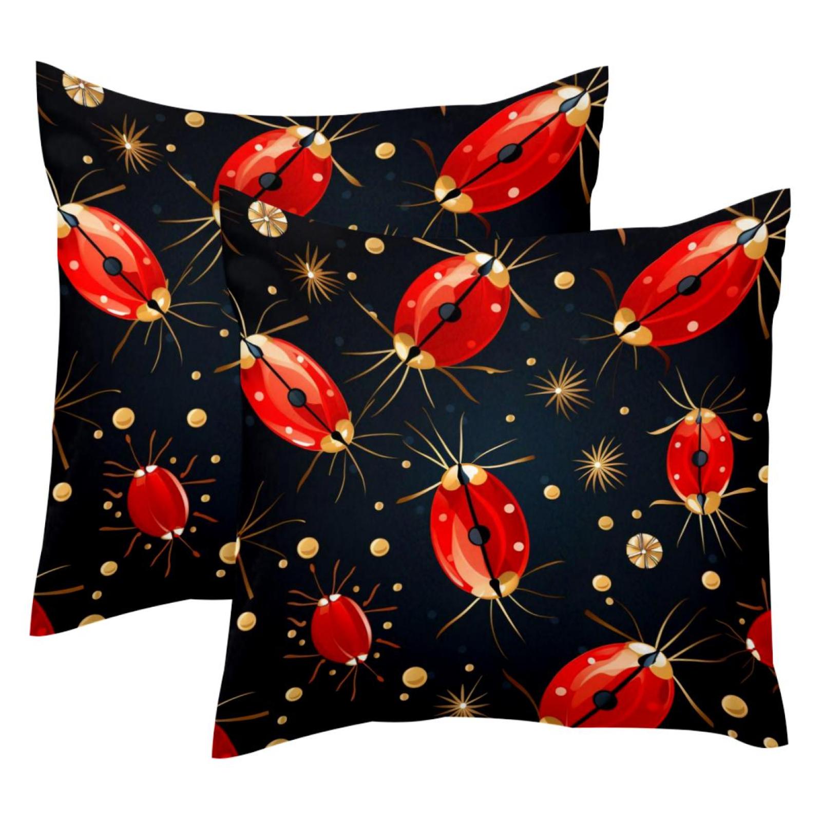 Ladybird Ladybug Coccinella Septempunctata Pattern 2PCS Printed Square ...