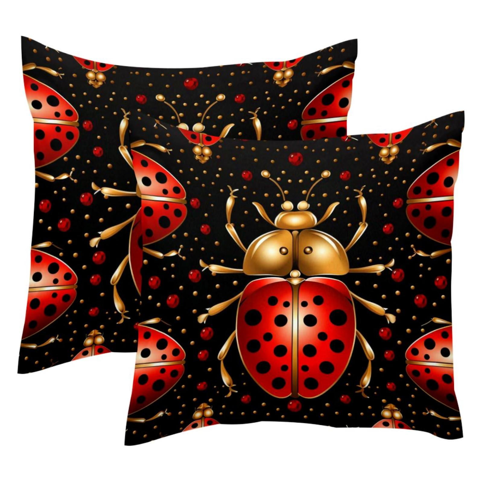 Ladybird Ladybug Coccinella Septempunctata Pattern 2PCS Printed Square ...