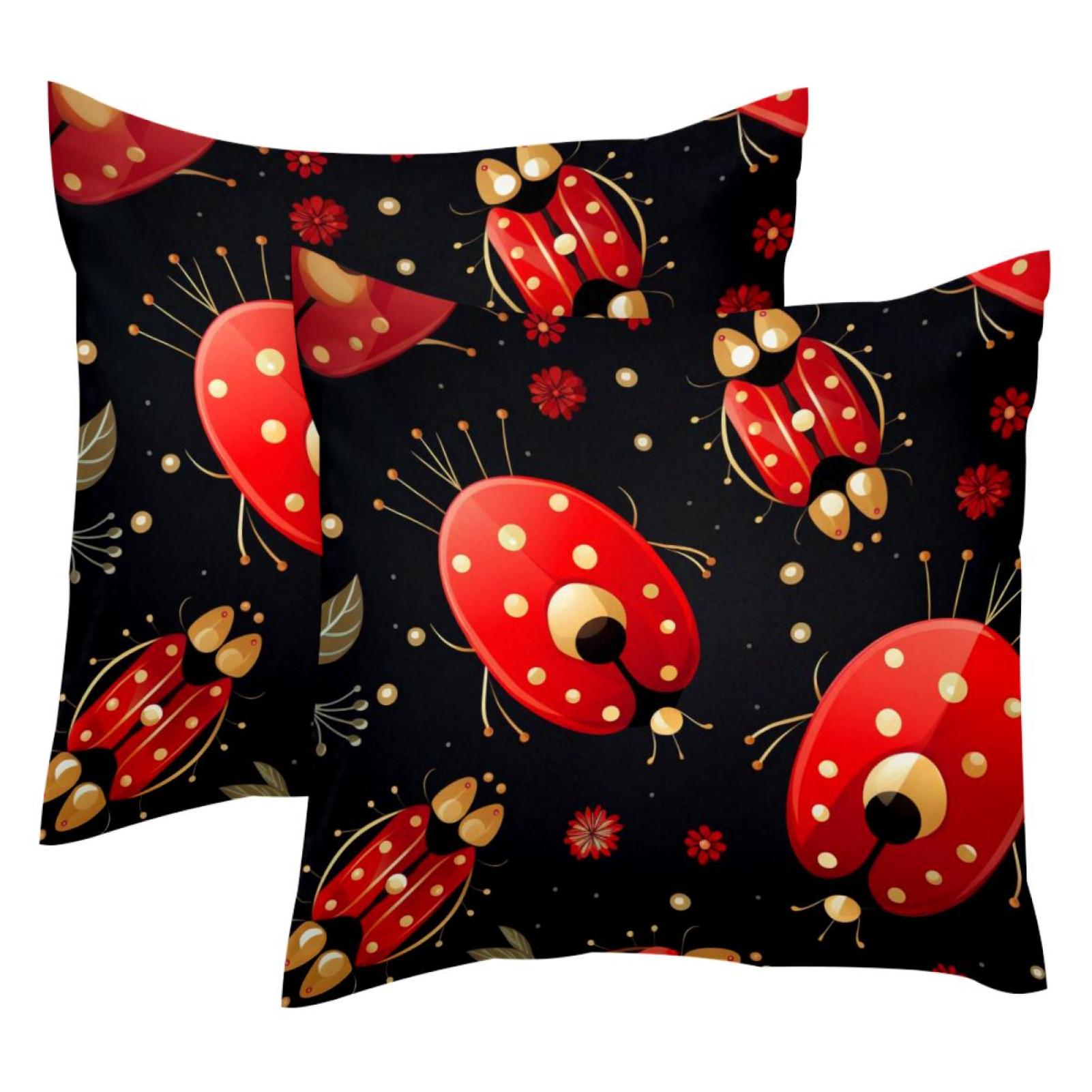 Ladybird Ladybug Coccinella Septempunctata Pattern 2PCS Printed Square ...