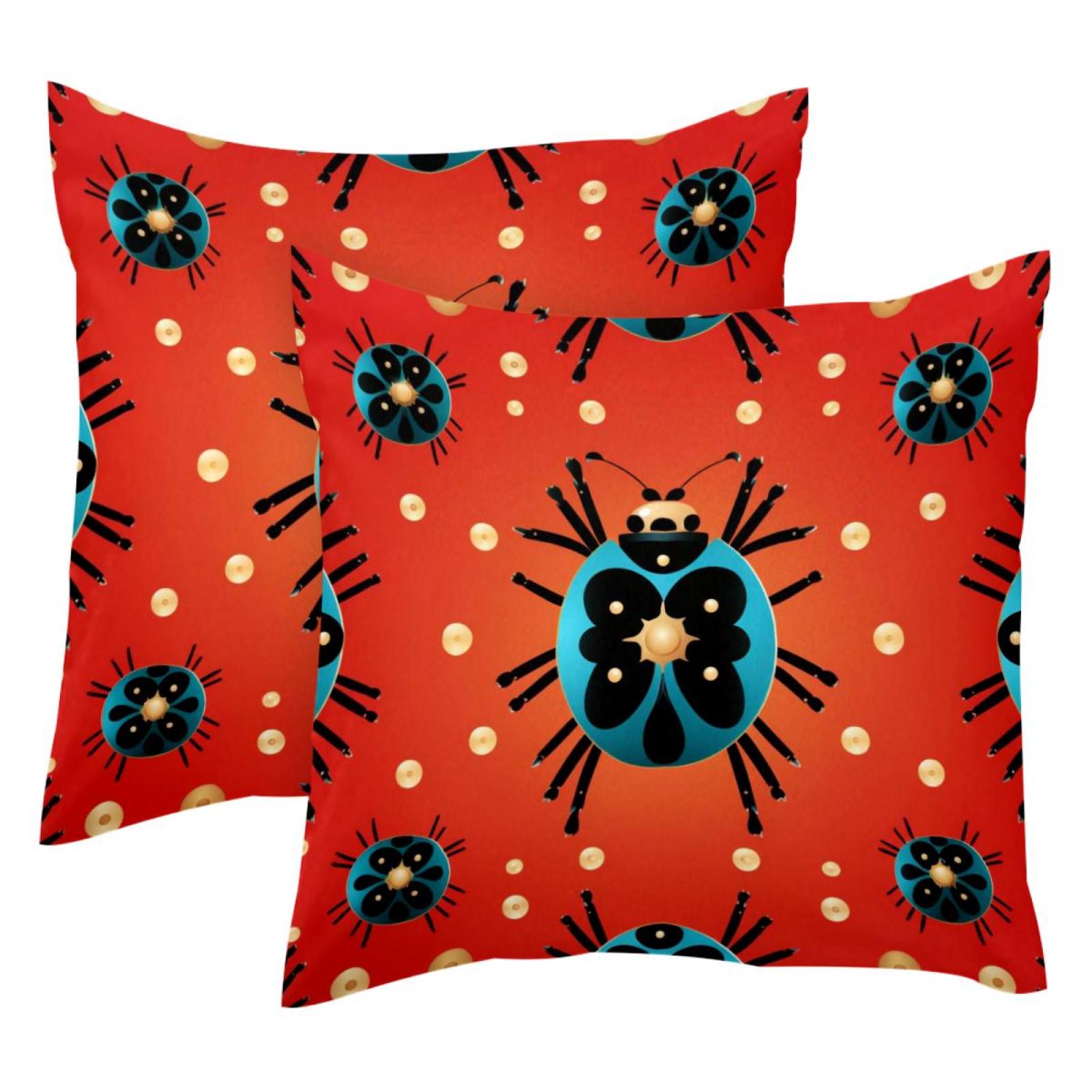 Ladybird Ladybug Coccinella Septempunctata Pattern 2PCS Printed Square ...