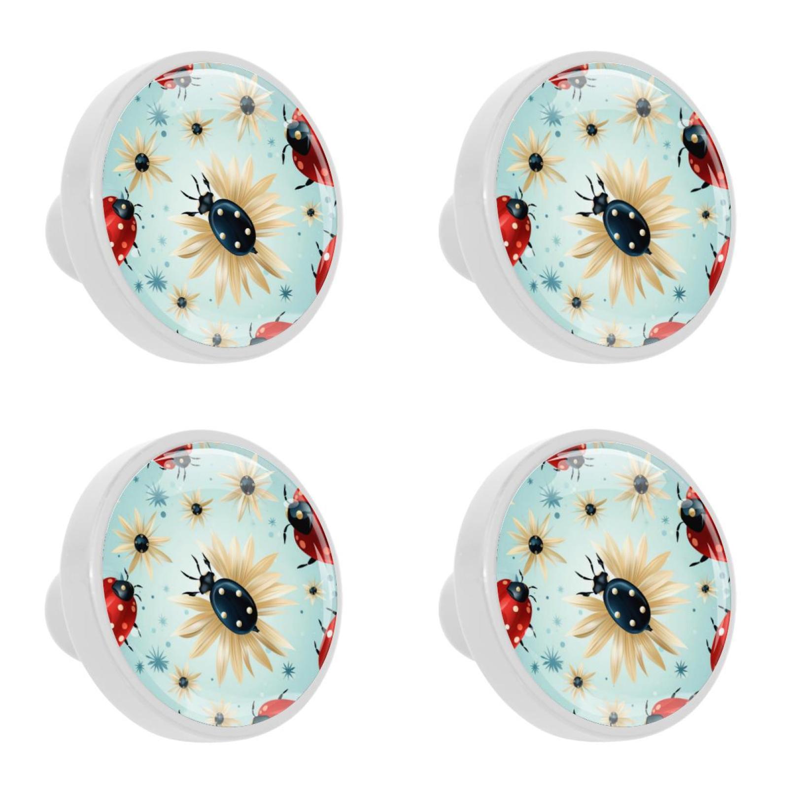 Ladybird Ladybug Coccinella Septempunctata Pattern Cabinet Knob 4 pcs ...