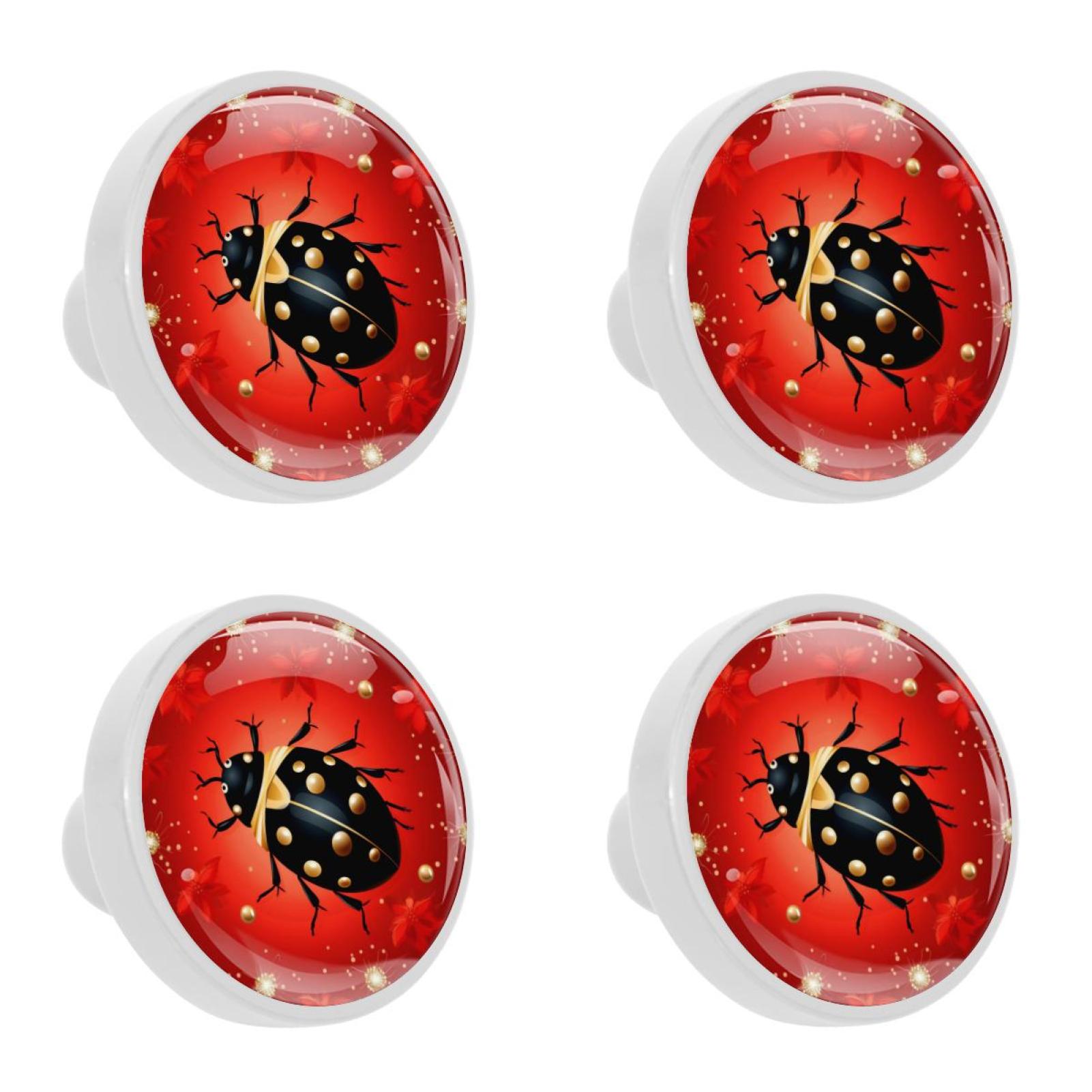 Ladybird Ladybug Coccinella Septempunctata Pattern Cabinet Knob 4 pcs ...