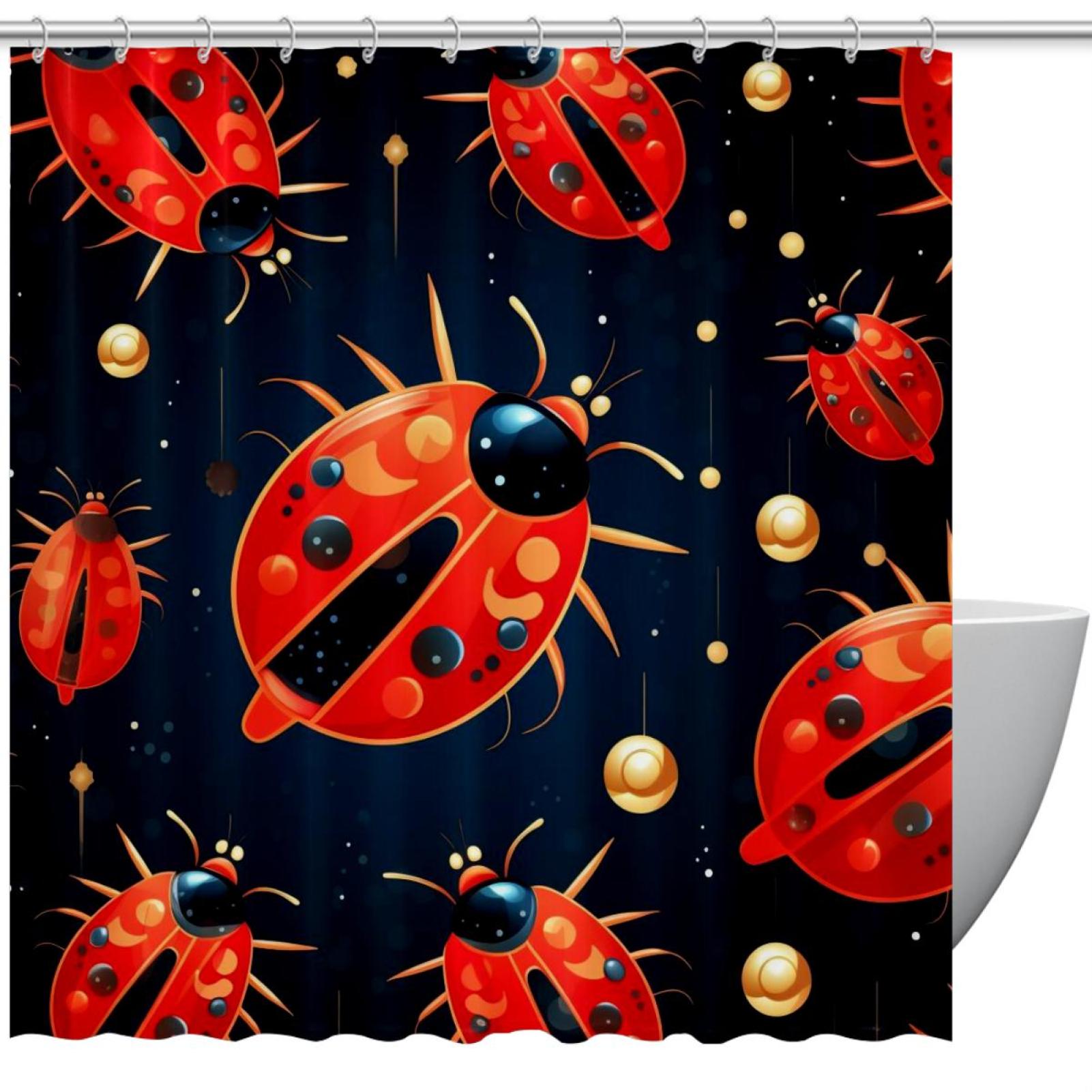Ladybird Ladybug Coccinella Septempunctata Pattern Waterproof Shower ...