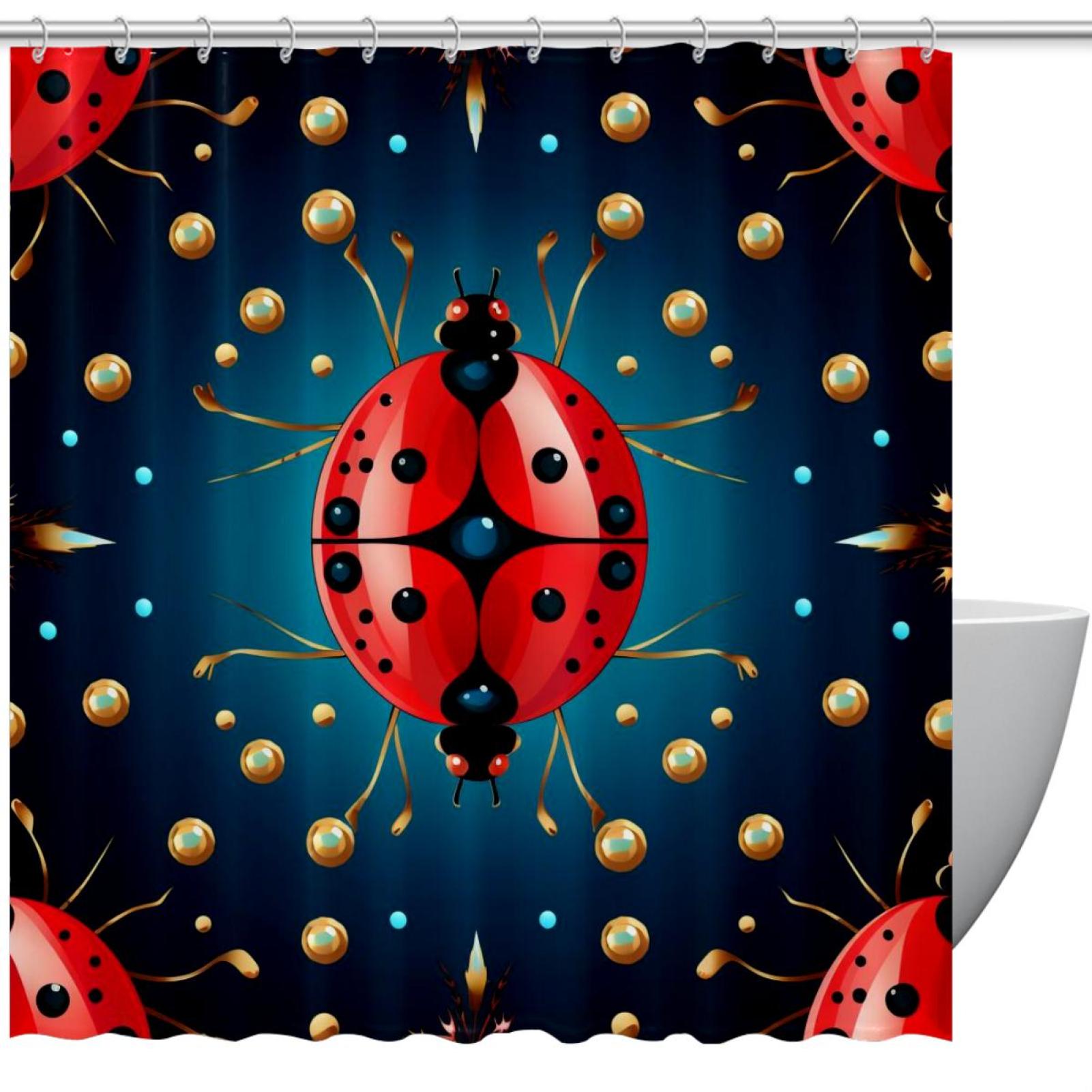 Ladybird Ladybug Coccinella Septempunctata Pattern Waterproof Shower ...